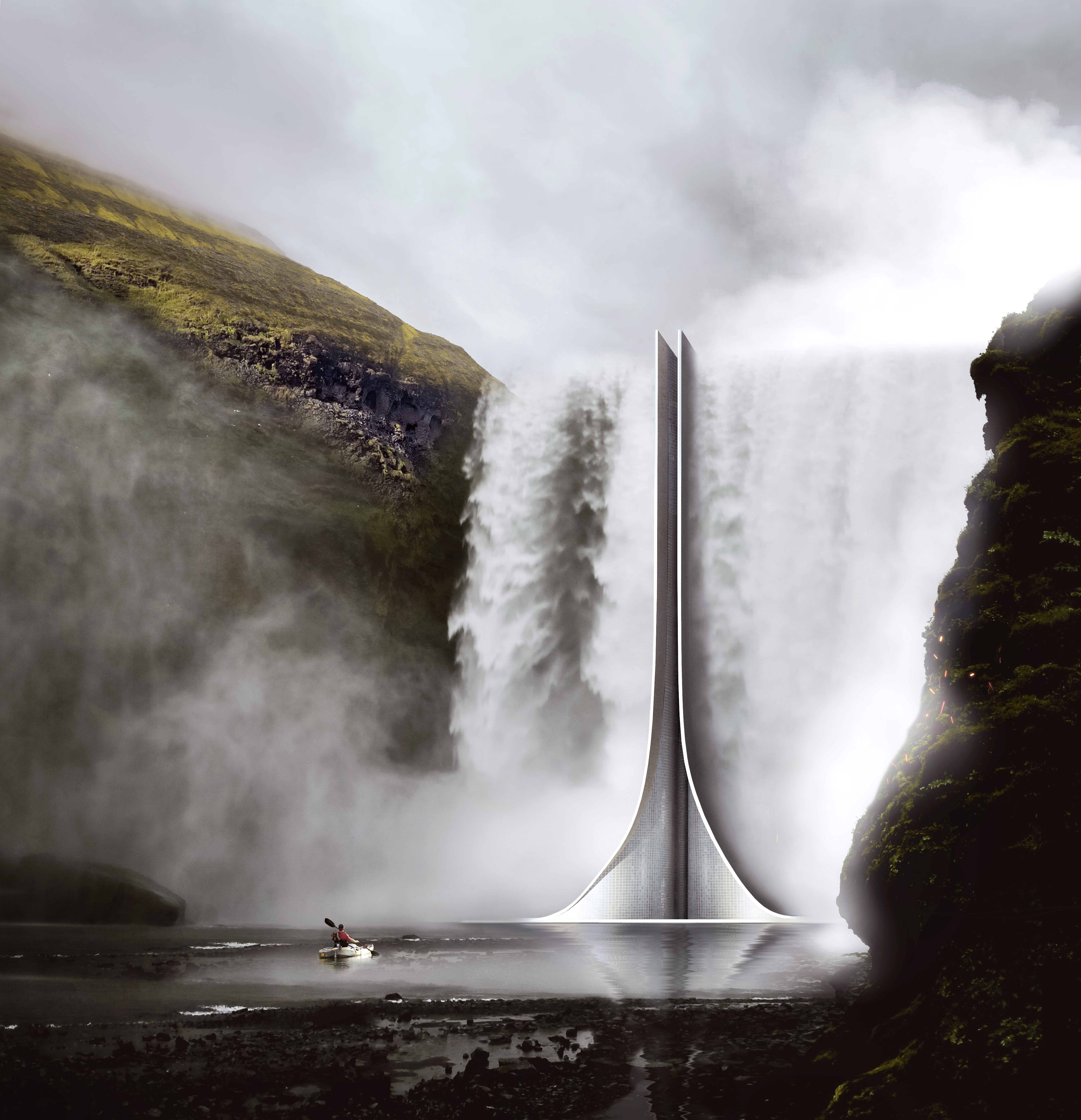 Waterfall Temple by Antireality - Architizer