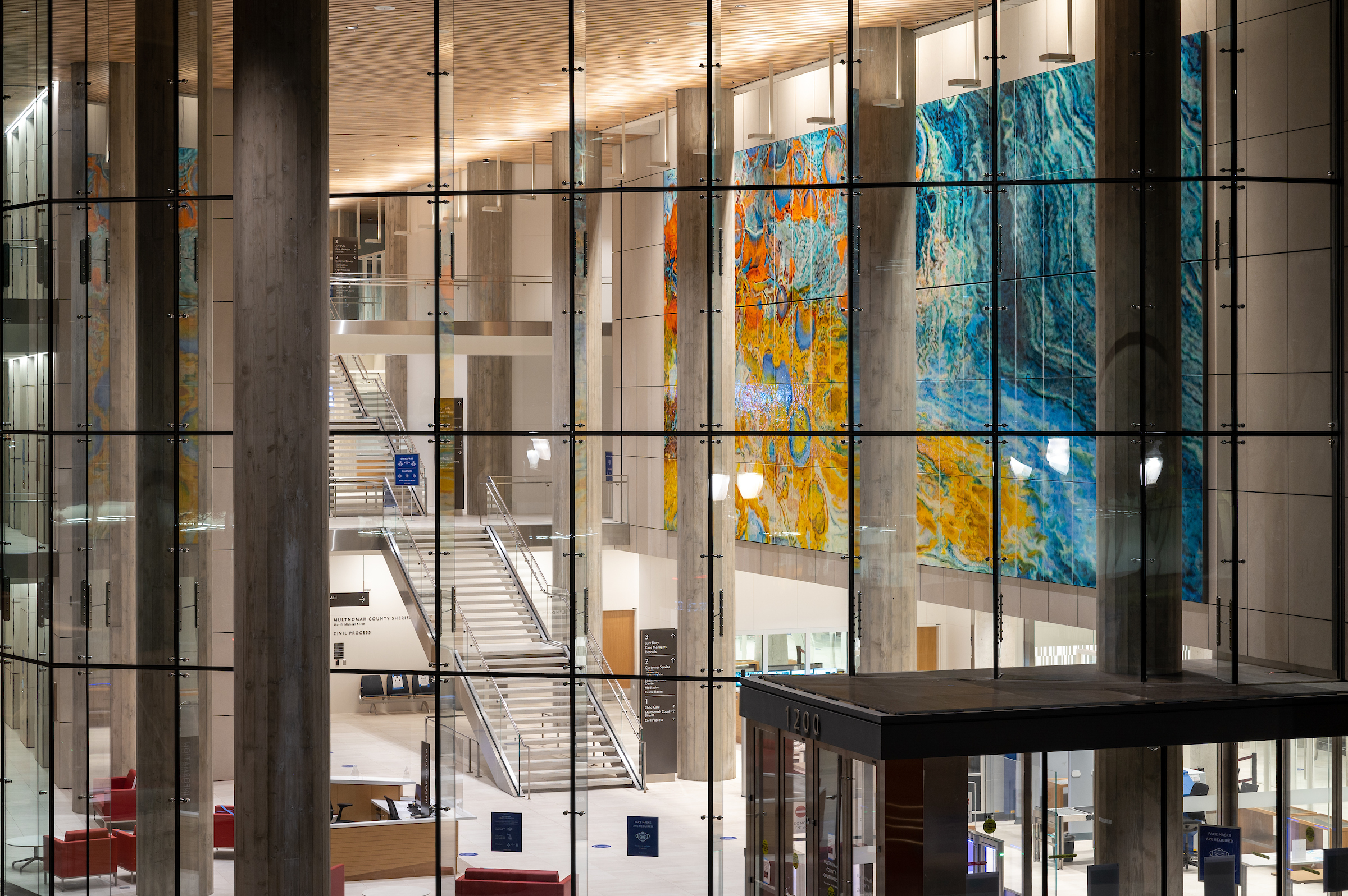 Multnomah County Central Courthouse Lobby Artwork by Bullseye Studio ...