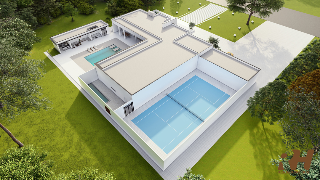 Modern Pool House Design by Rendering Hub - Architizer