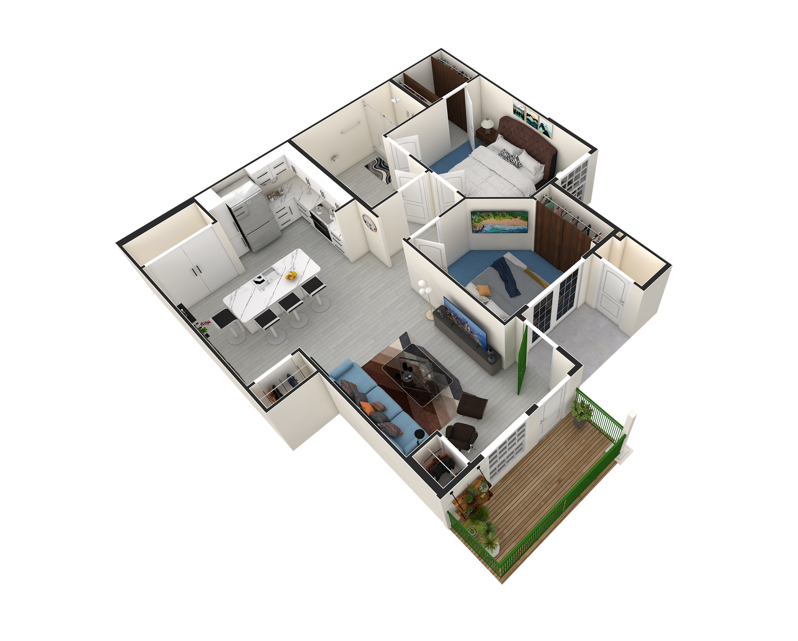 Apartment Unit 3D Floorplan Design by Rendering Hub - Architizer