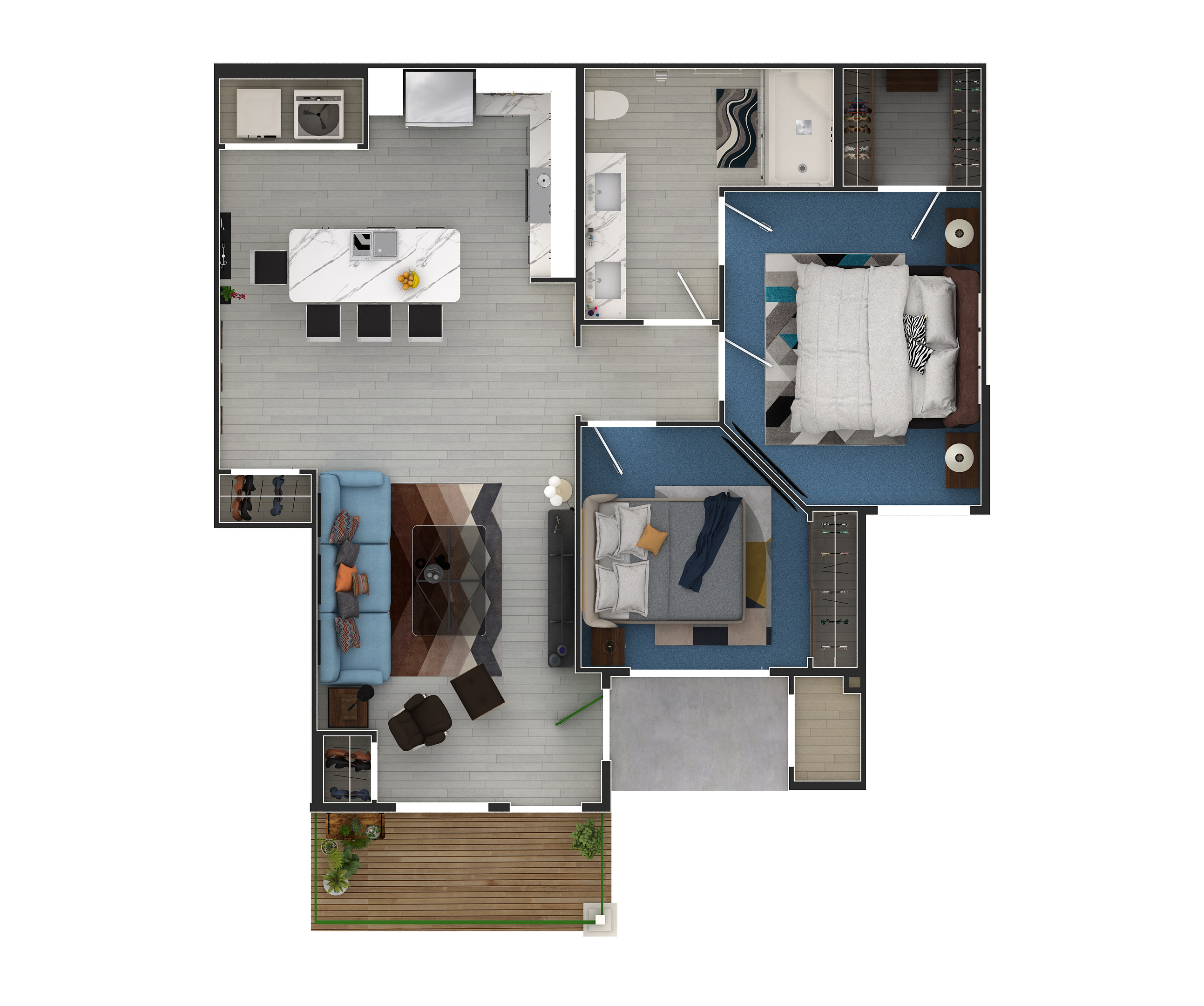 Apartment Unit 3D Floorplan Design by Rendering Hub - Architizer