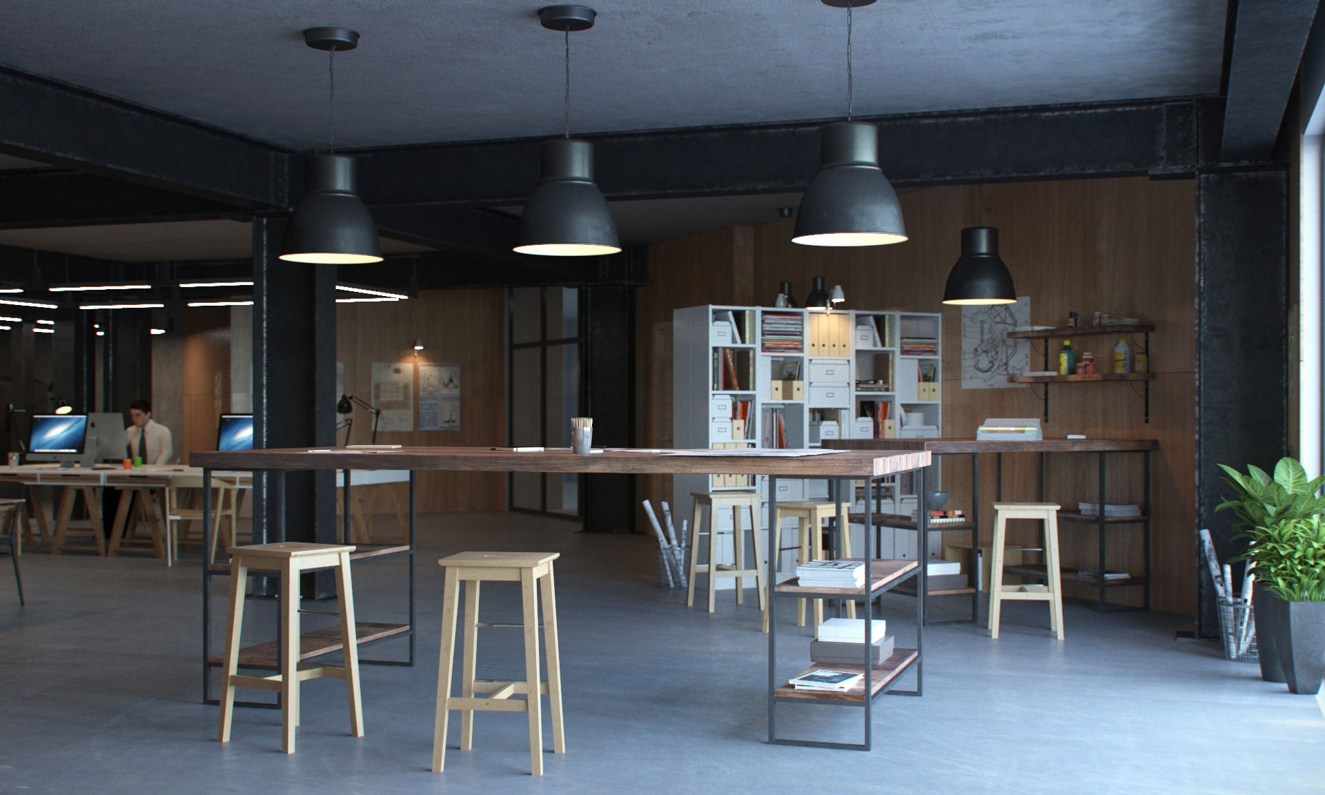 Modern Workshop interior visualization by Lunas Visualization - Architizer