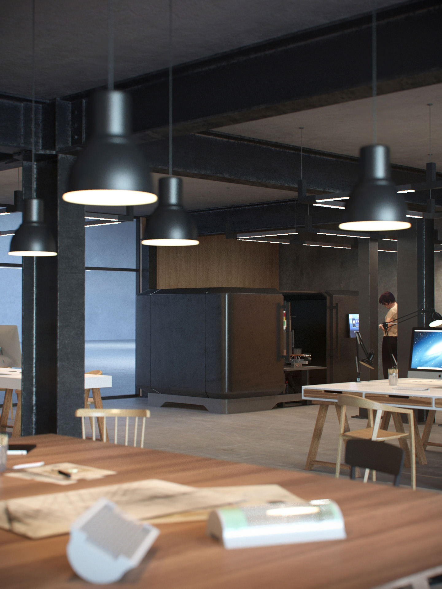 Modern Workshop interior visualization by Lunas Visualization - Architizer