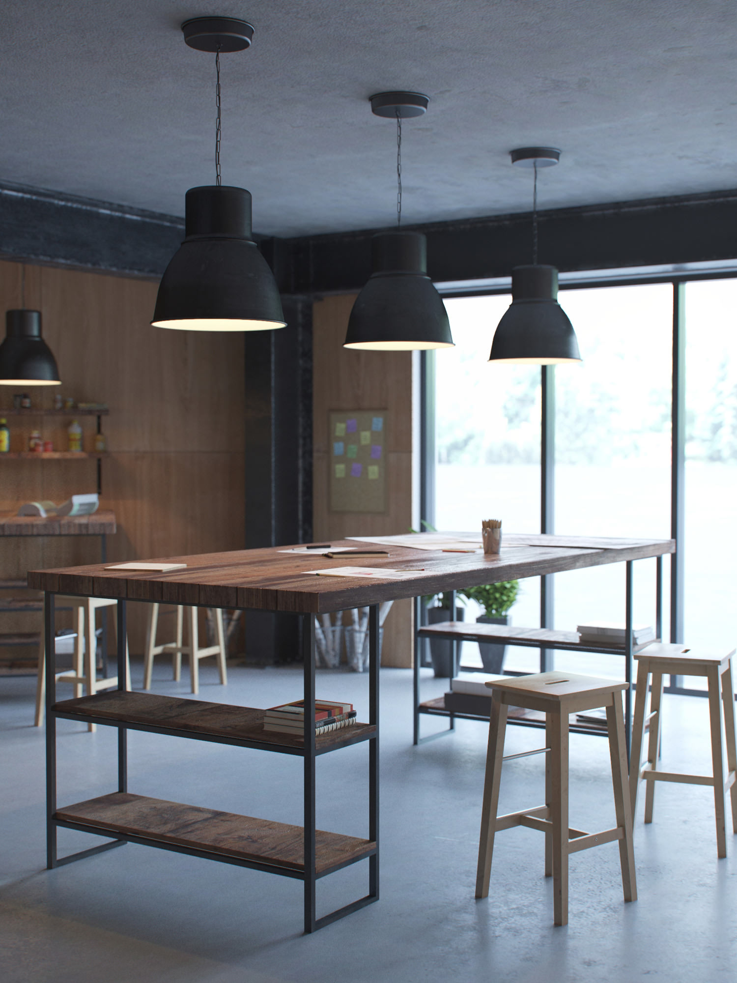 Modern Workshop interior visualization by Lunas Visualization - Architizer