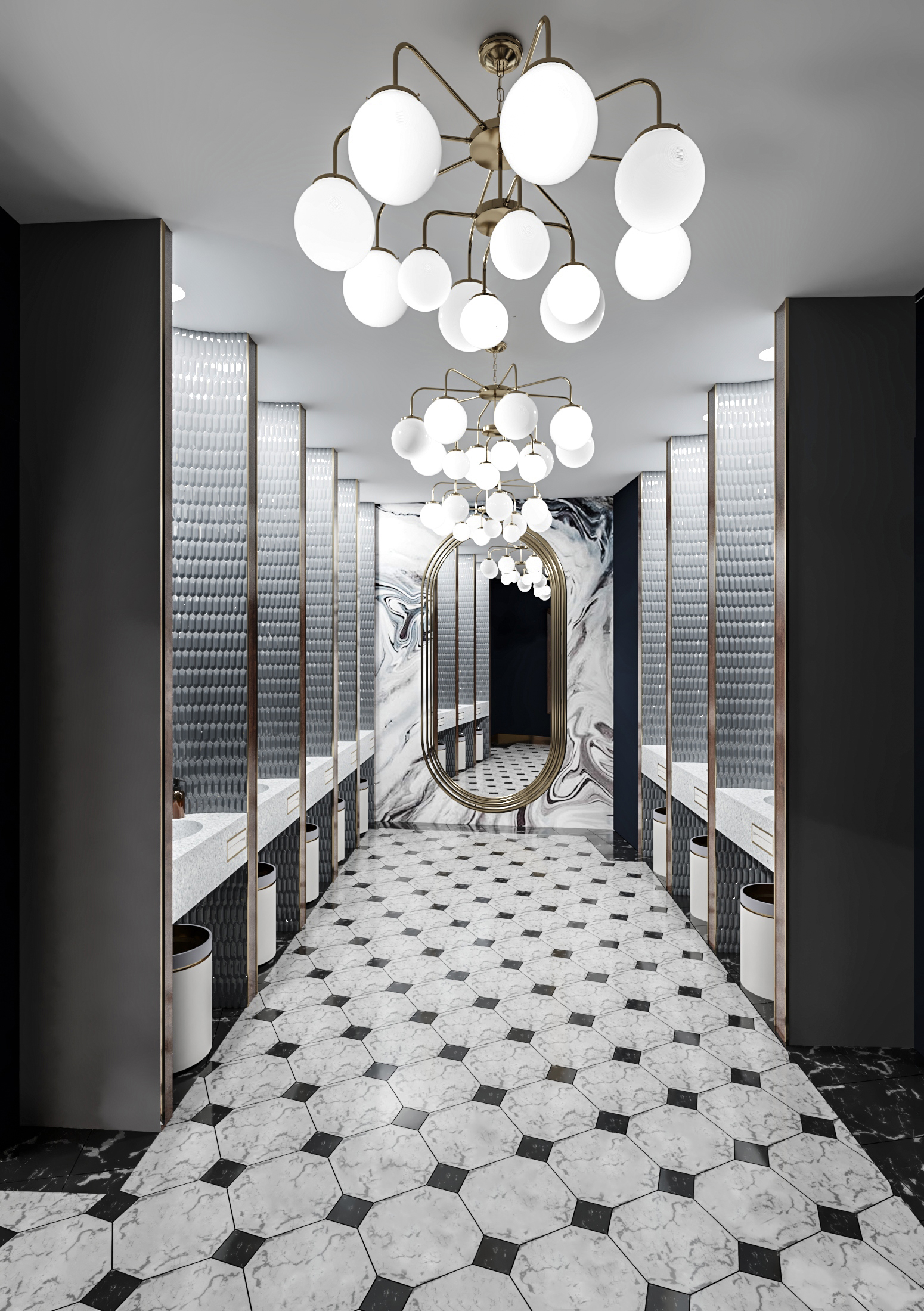 Restroom in Art Deco style by Futuris Architects - Architizer