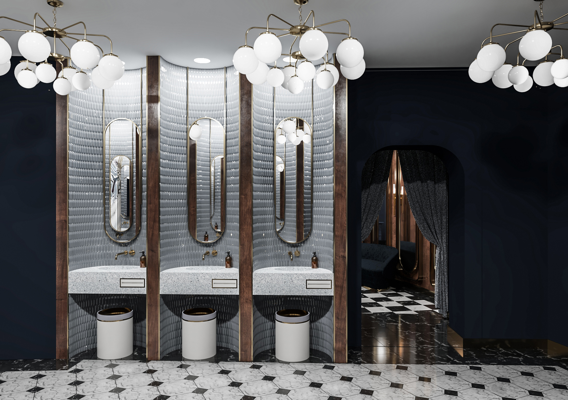 Restroom in Art Deco style by Futuris Architects - Architizer