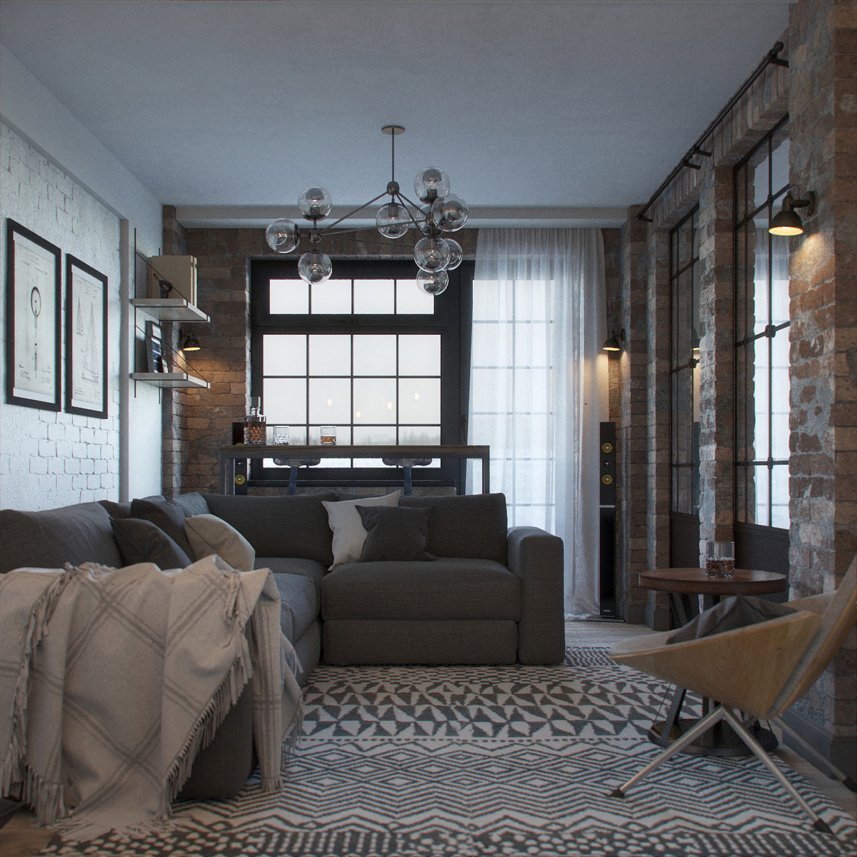 3D interior rendering of a Loft-style concept by Lunas Visualization ...