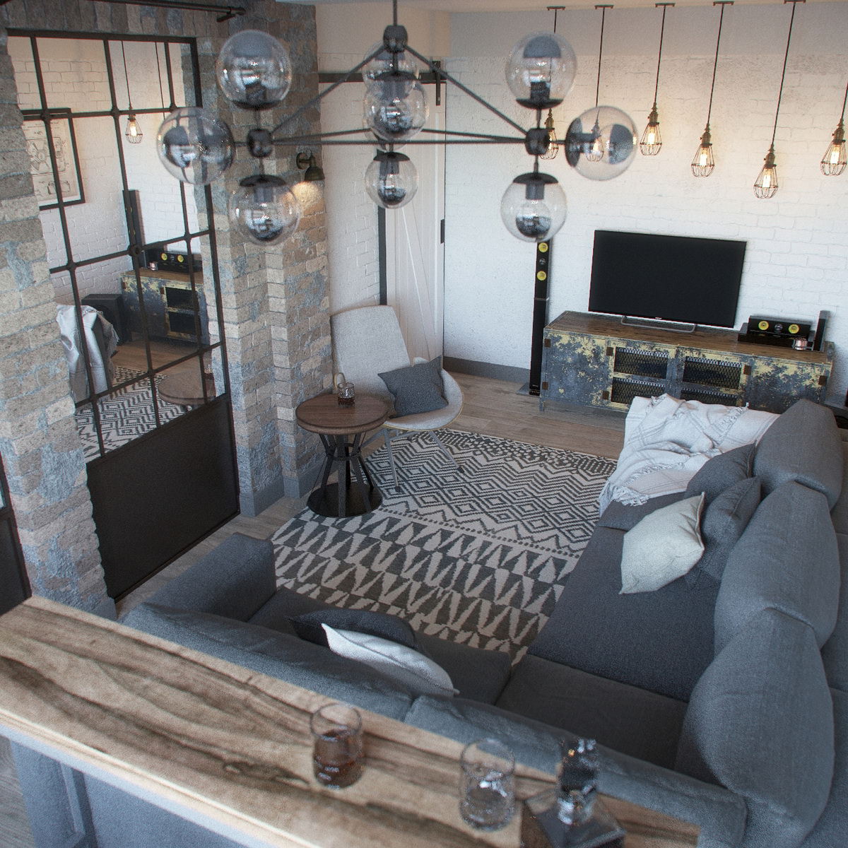 3D interior rendering of a Loft-style concept by Lunas Visualization ...
