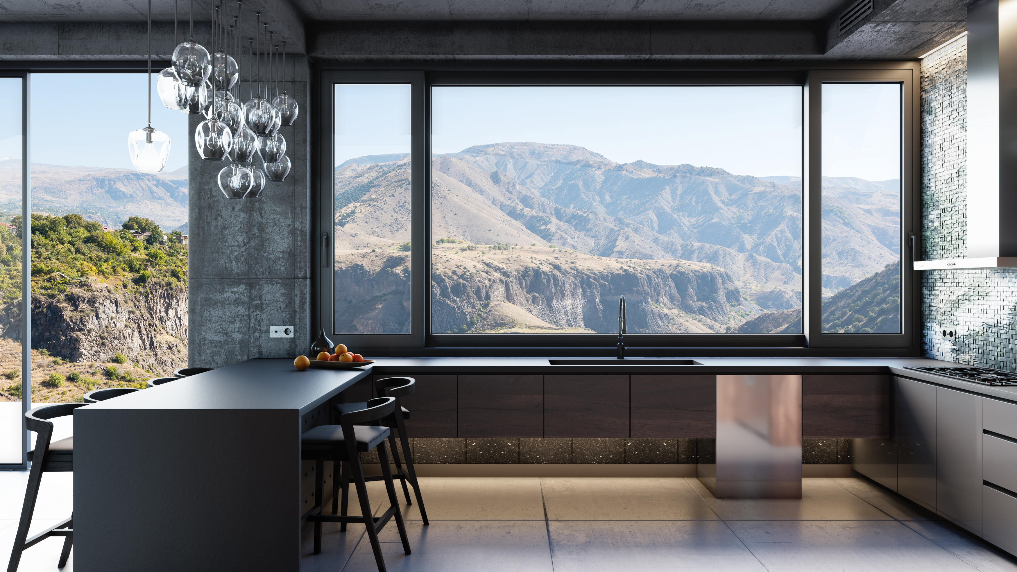 Kitchen with the View of Gorge by Kulthome - Architizer