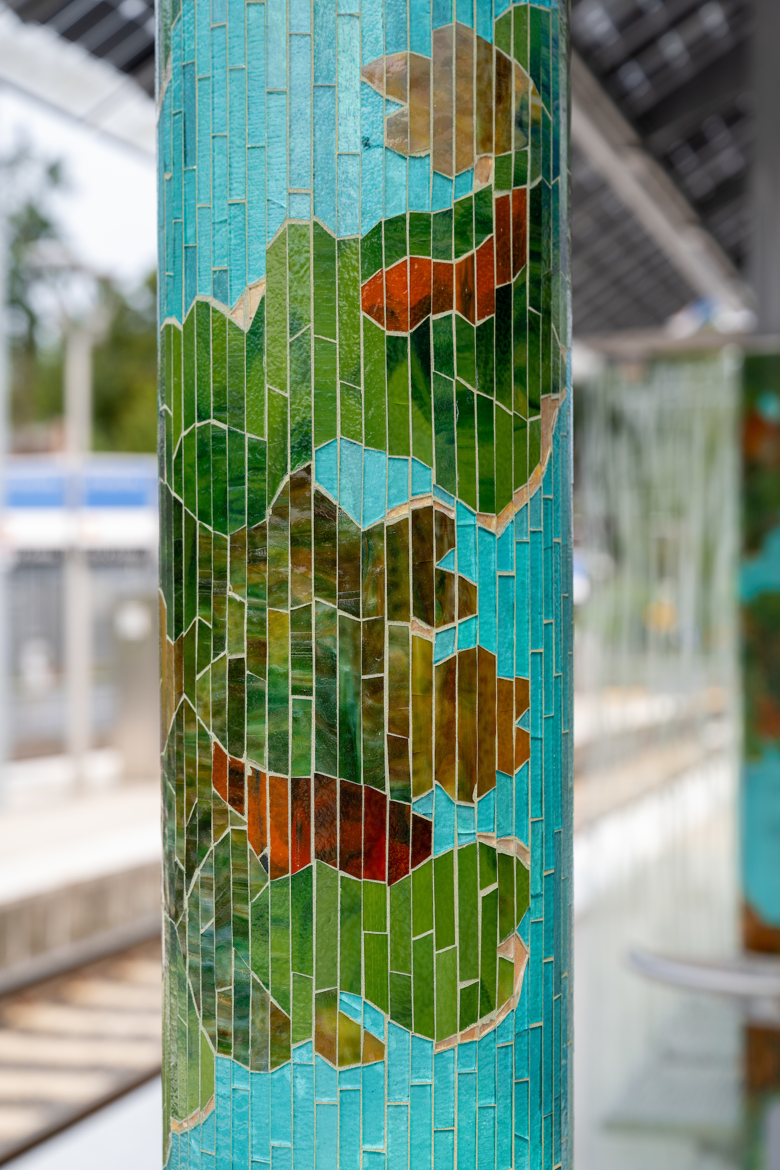 TriMet Orange Line Mosaic Columns by Bullseye Studio - Architizer
