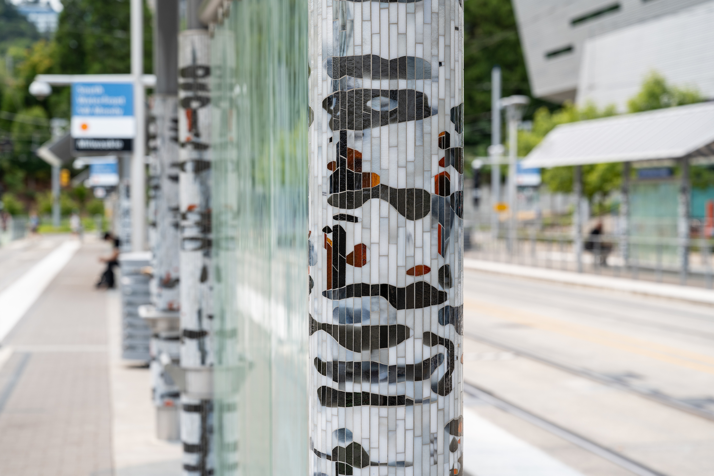 TriMet Orange Line Mosaic Columns by Bullseye Studio - Architizer