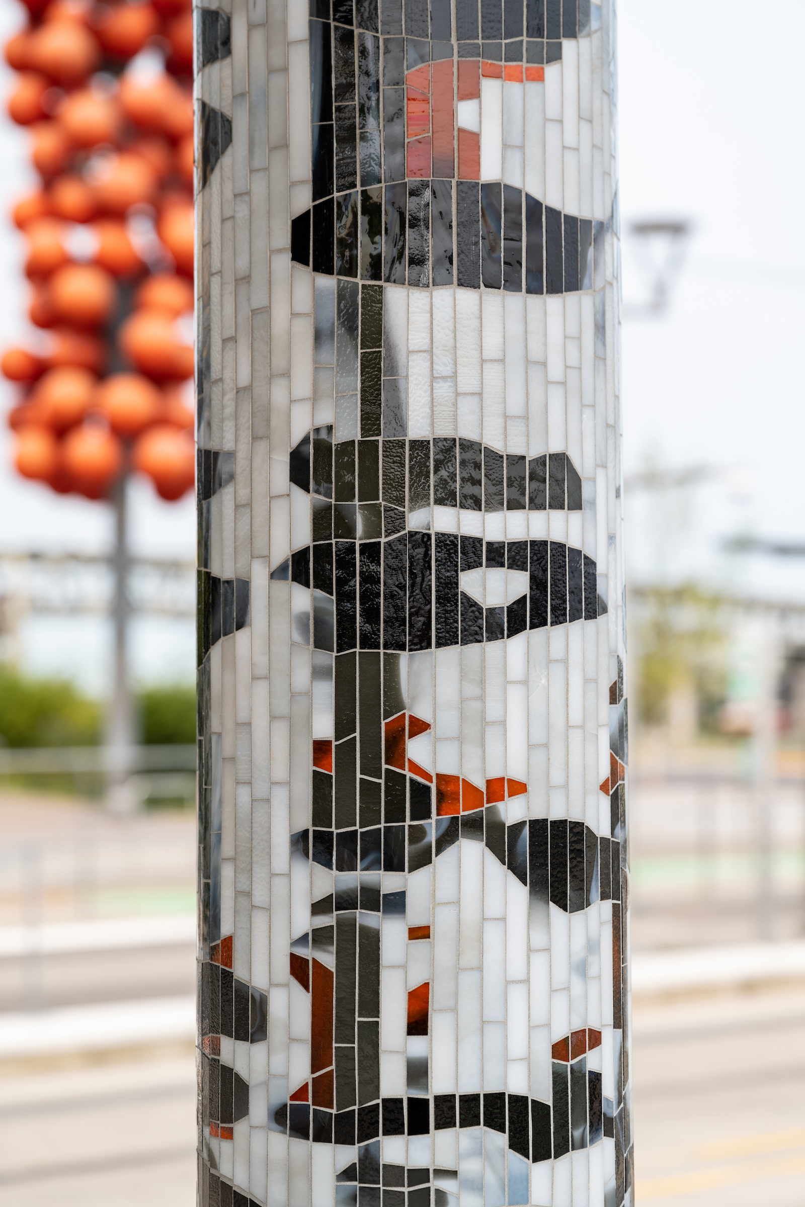 TriMet Orange Line Mosaic Columns by Bullseye Studio - Architizer