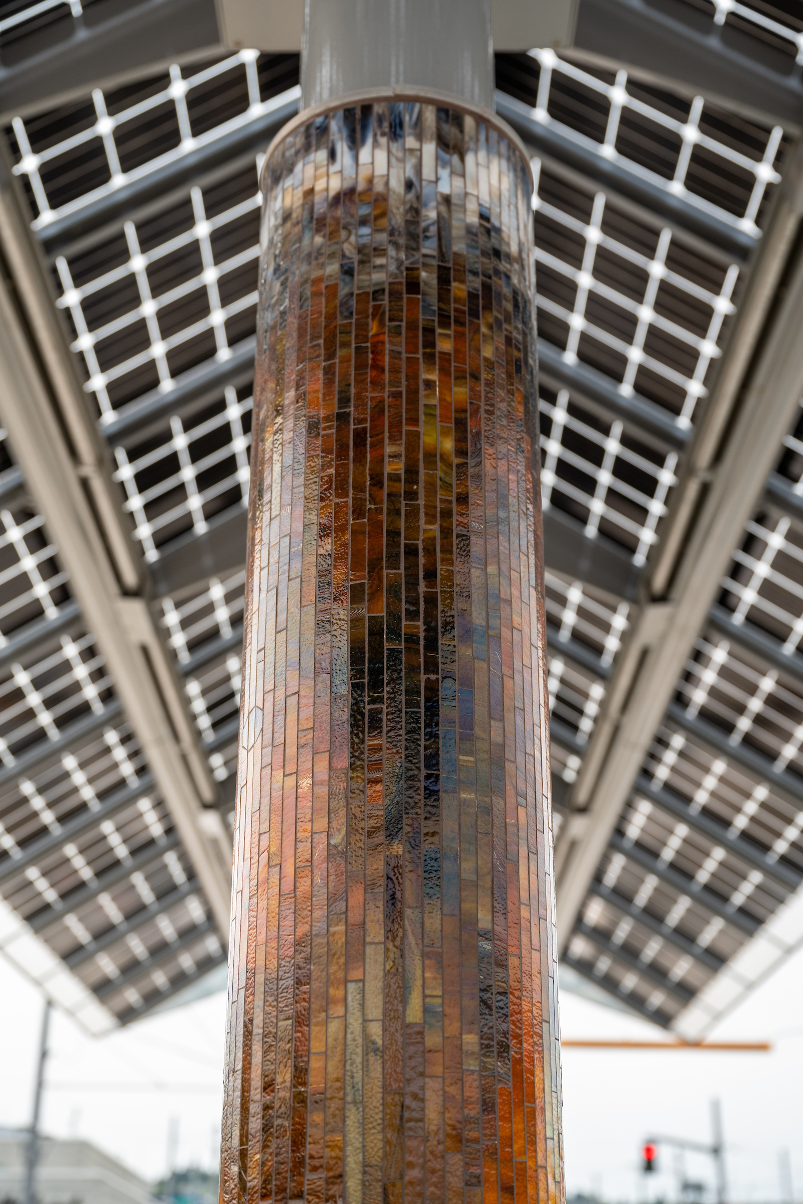 TriMet Orange Line Mosaic Columns by Bullseye Studio - Architizer