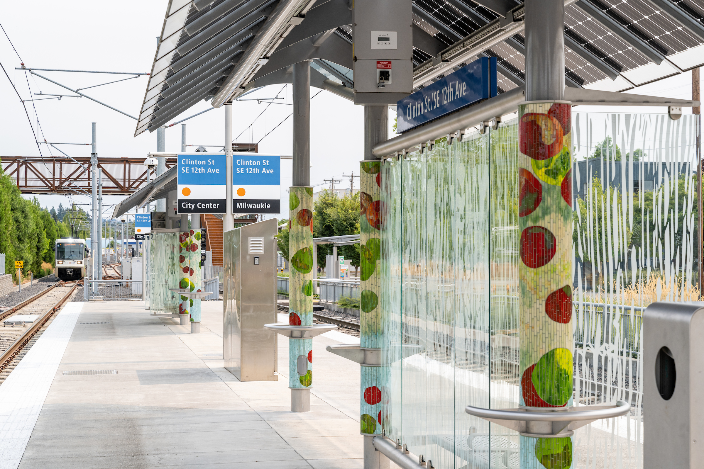 TriMet Orange Line Mosaic Columns by Bullseye Studio - Architizer