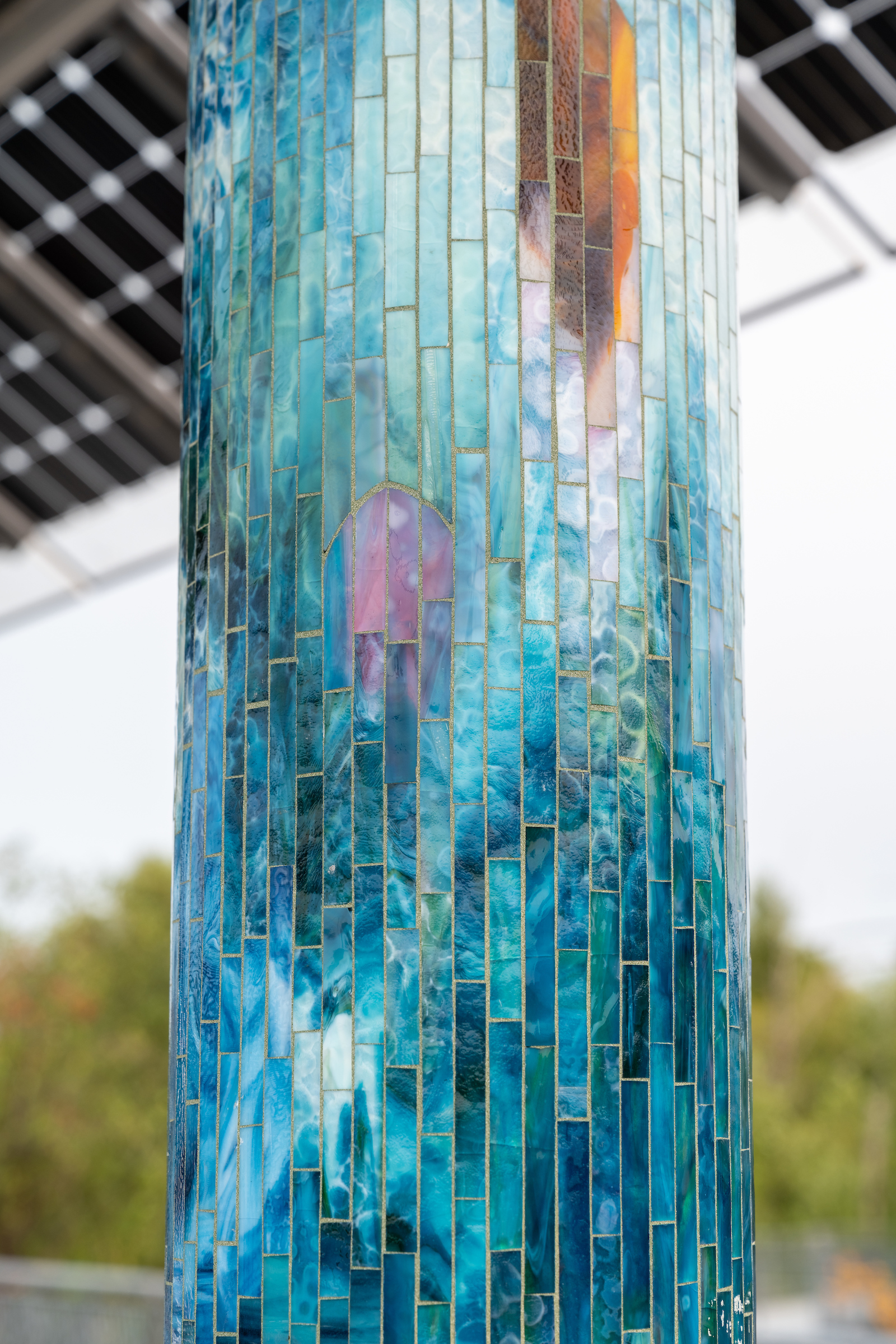 TriMet Orange Line Mosaic Columns by Bullseye Studio - Architizer