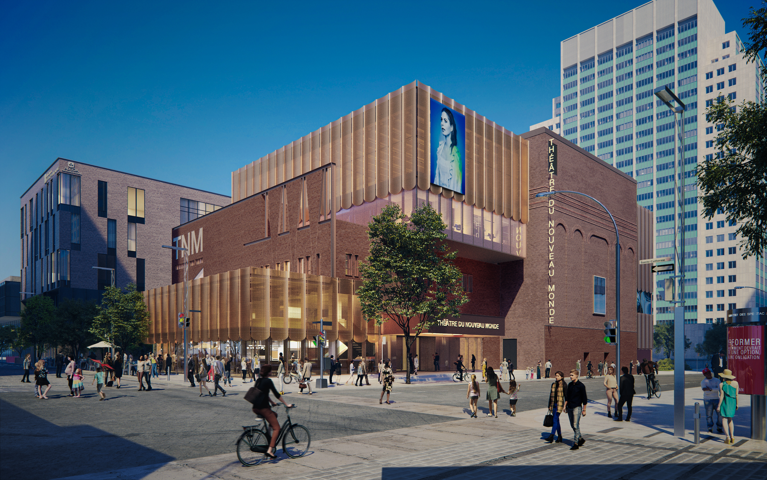 3D exterior visualization of a theatre renovation proposal by Lunas ...