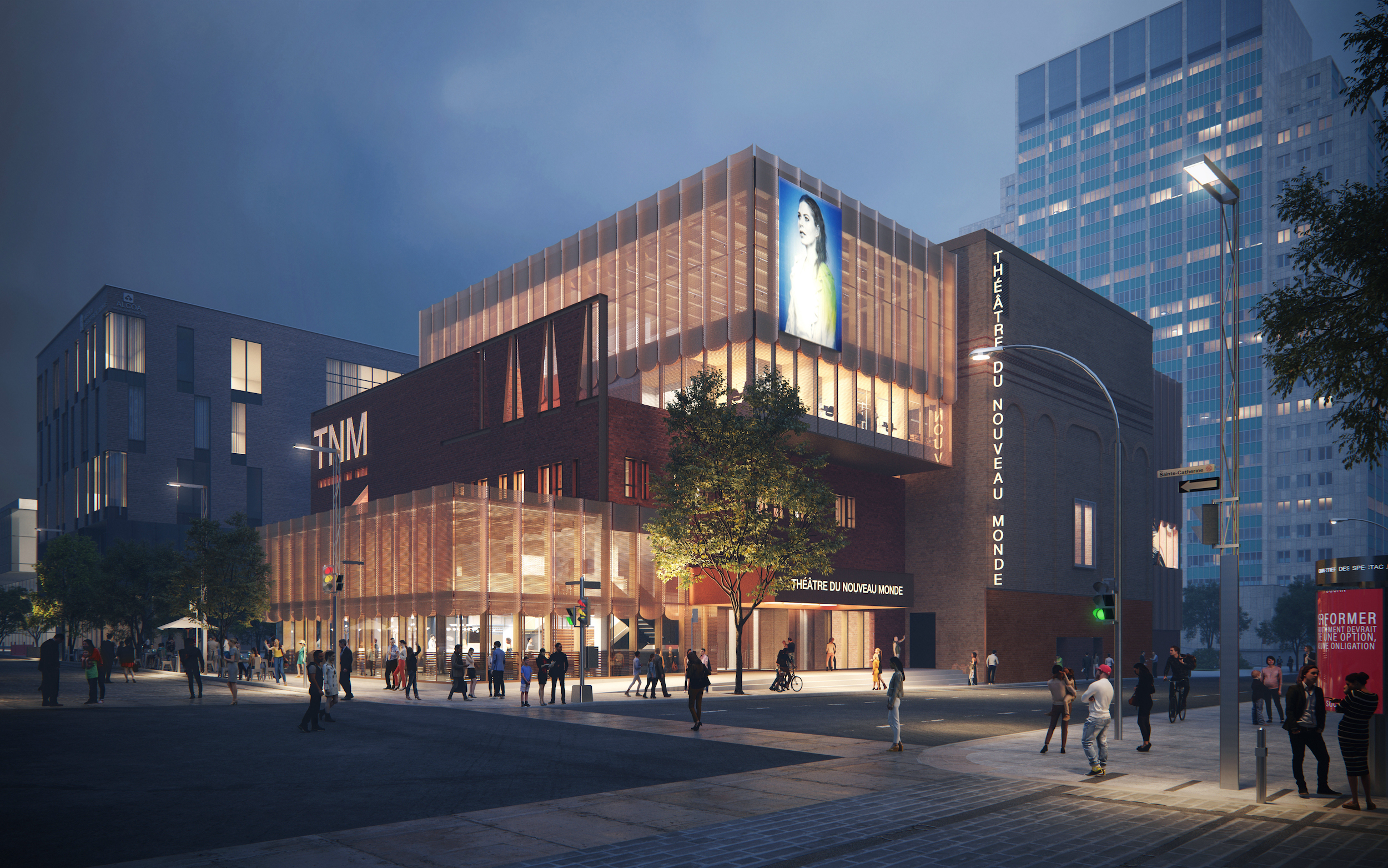 3D exterior visualization of a theatre renovation proposal by Lunas ...