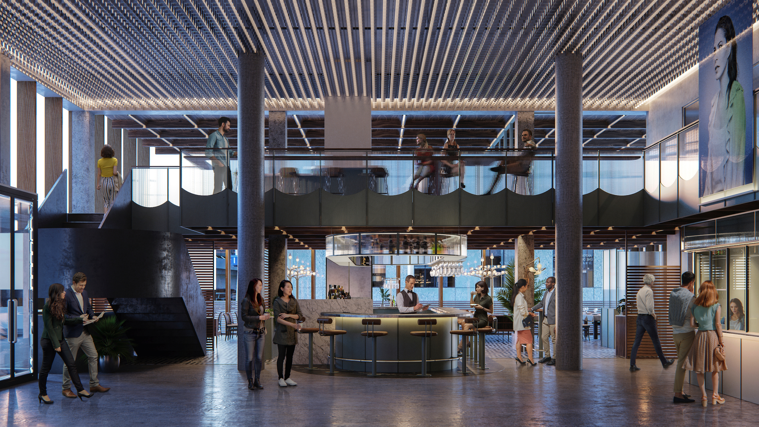 3D exterior visualization of a theatre renovation proposal by Lunas ...