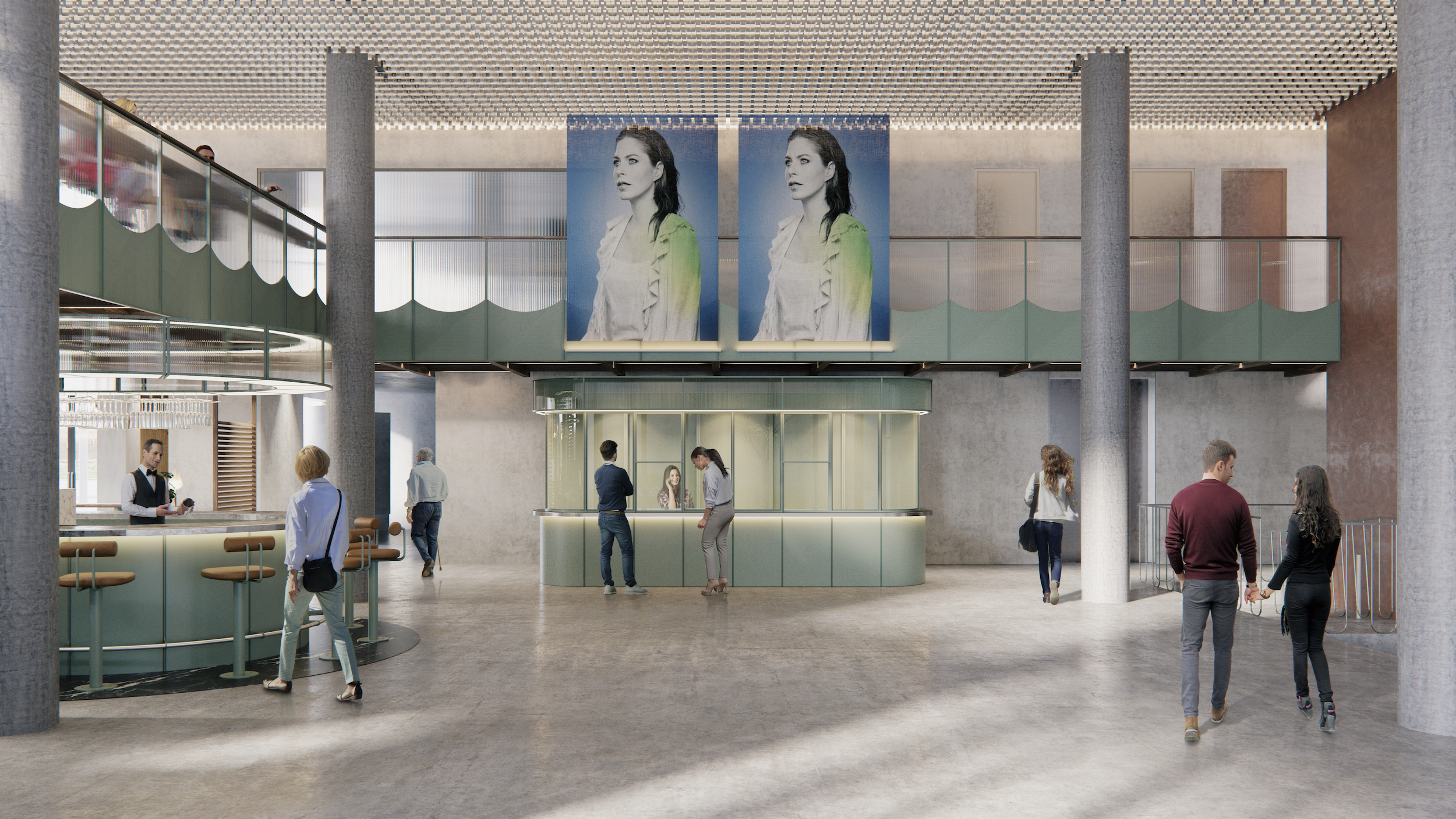 3D exterior visualization of a theatre renovation proposal by Lunas ...
