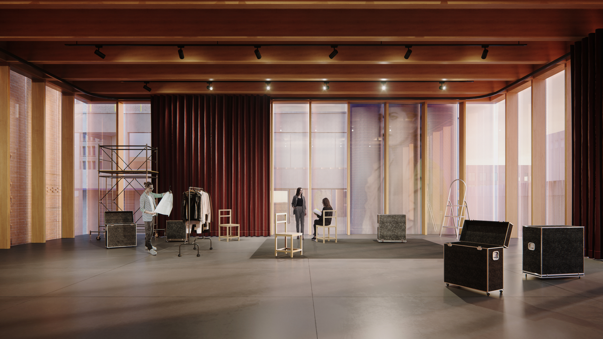 3D exterior visualization of a theatre renovation proposal by Lunas ...