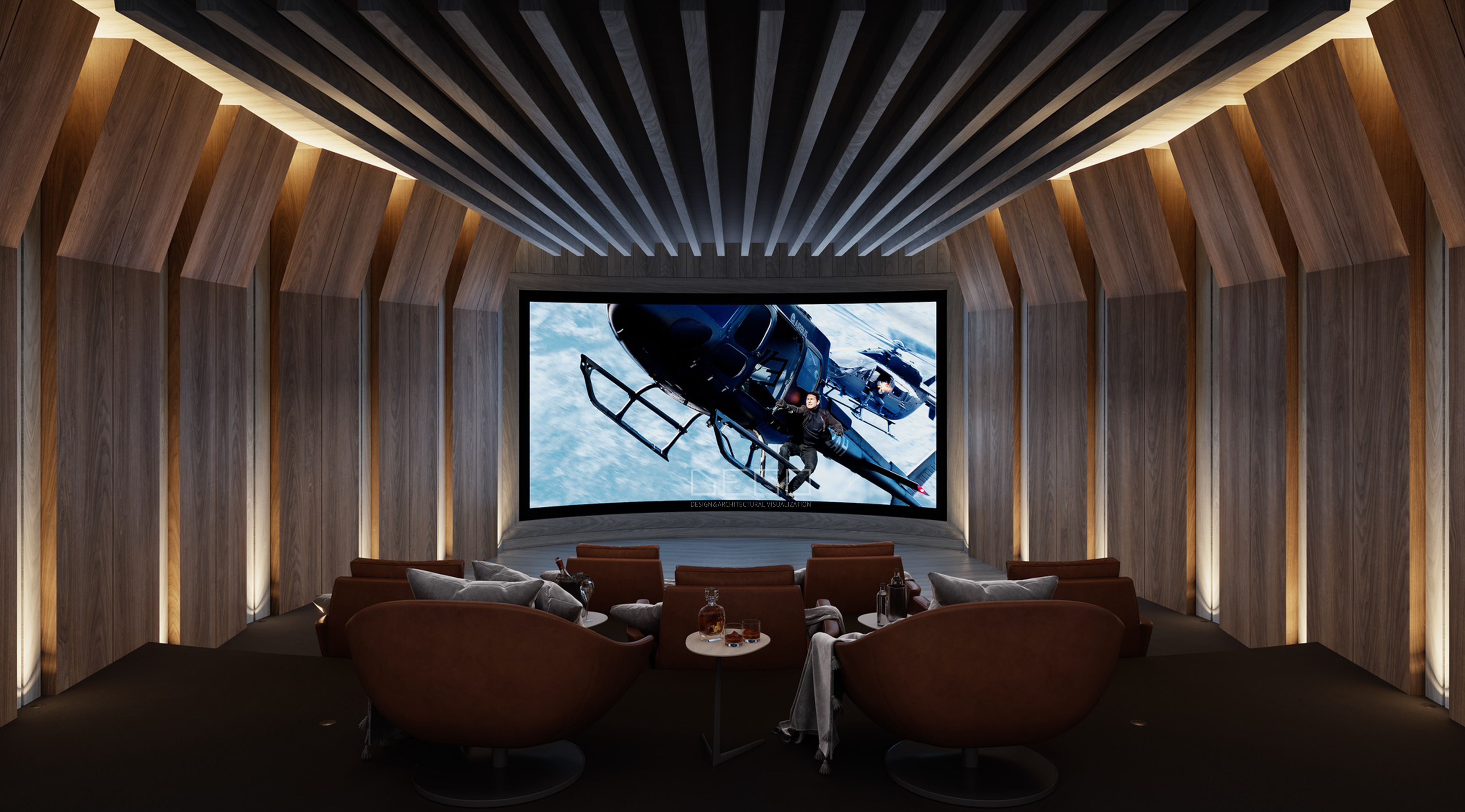 Custom-tailored home theater design visualizations by DEGOrender ...