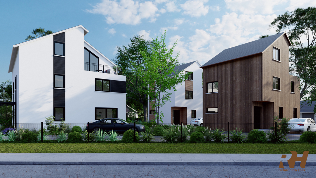 Residential Zone Exterior Rendering by Rendering Hub - Architizer