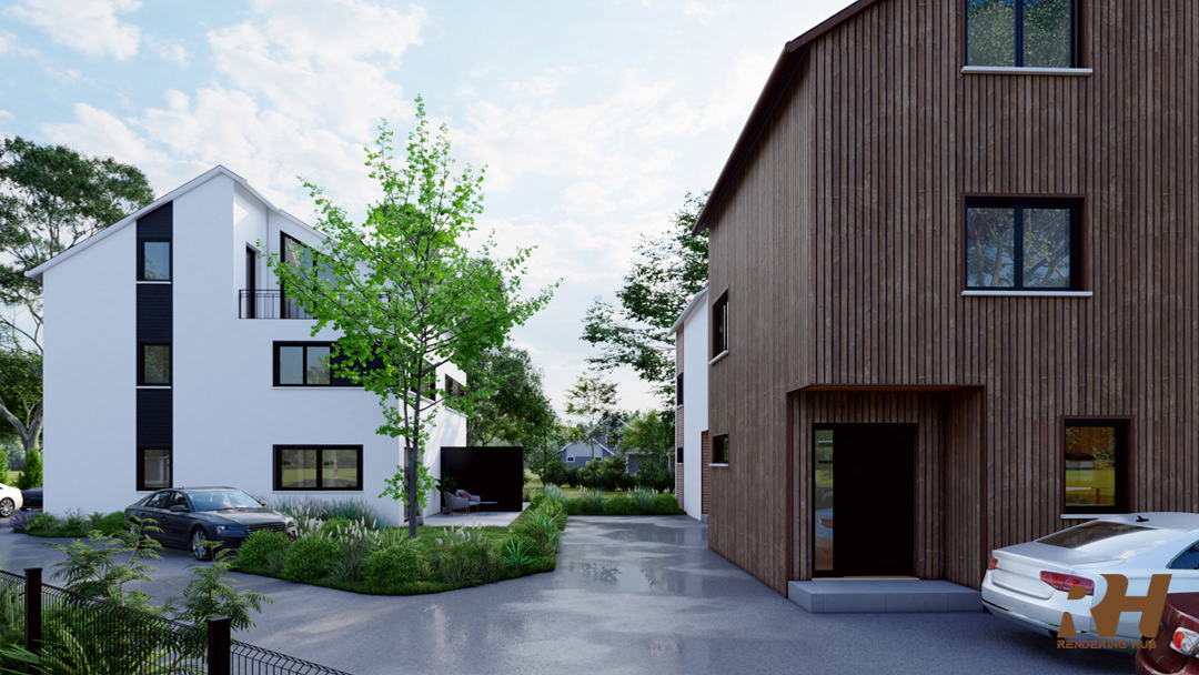Residential Zone Exterior Rendering by Rendering Hub - Architizer