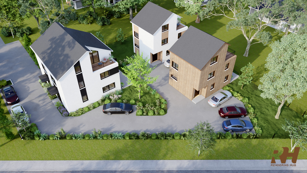 Residential Zone Exterior Rendering by Rendering Hub - Architizer
