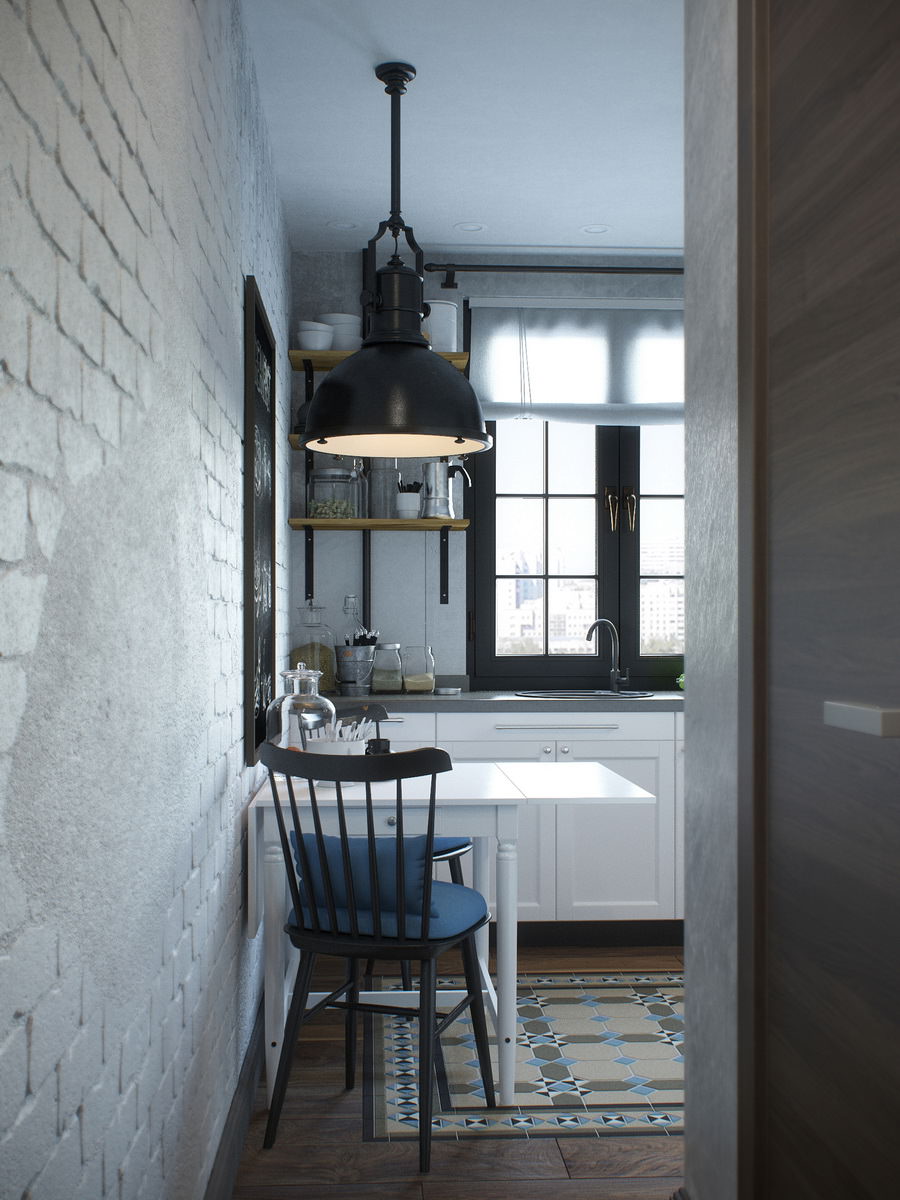 Photorealistic visualization of a studio in Stalinka apartment by Lunas ...
