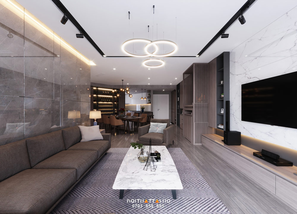 Interior design of a modern 7-storey townhouse by Tay Ho Furniture ...