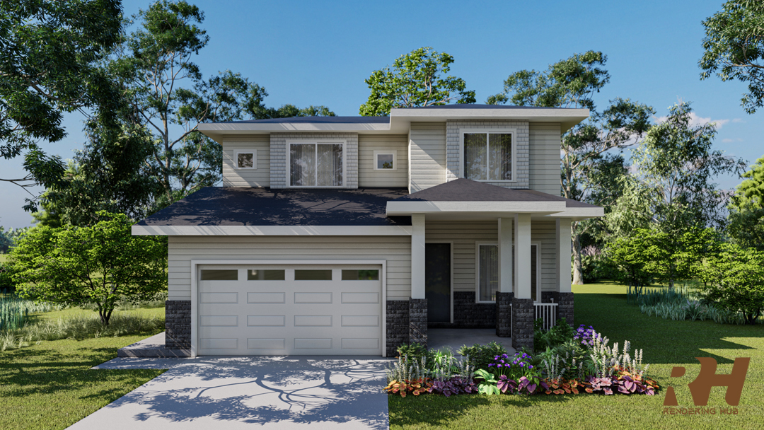 Residential House Exterior Rendering by Rendering Hub - Architizer