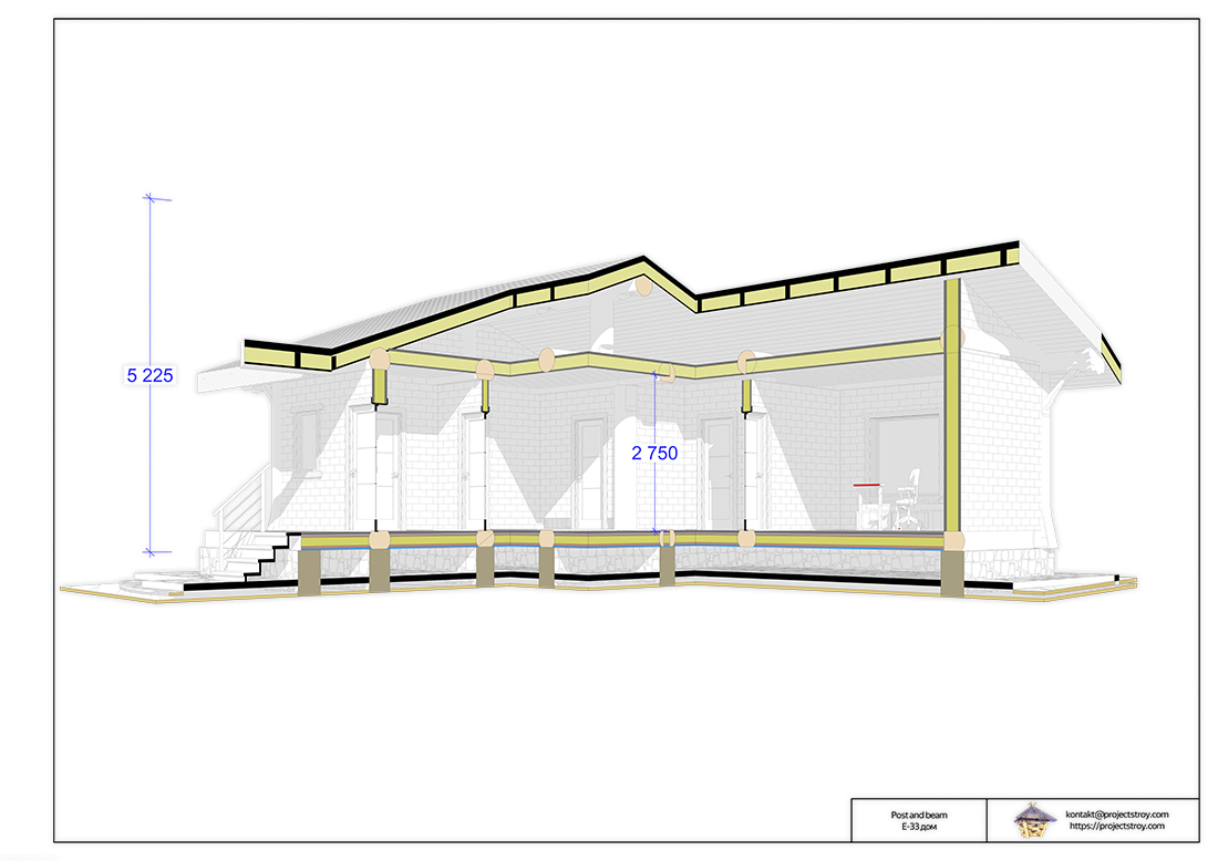 Post and beam house by Projectstroy drawings log cabins | home ...