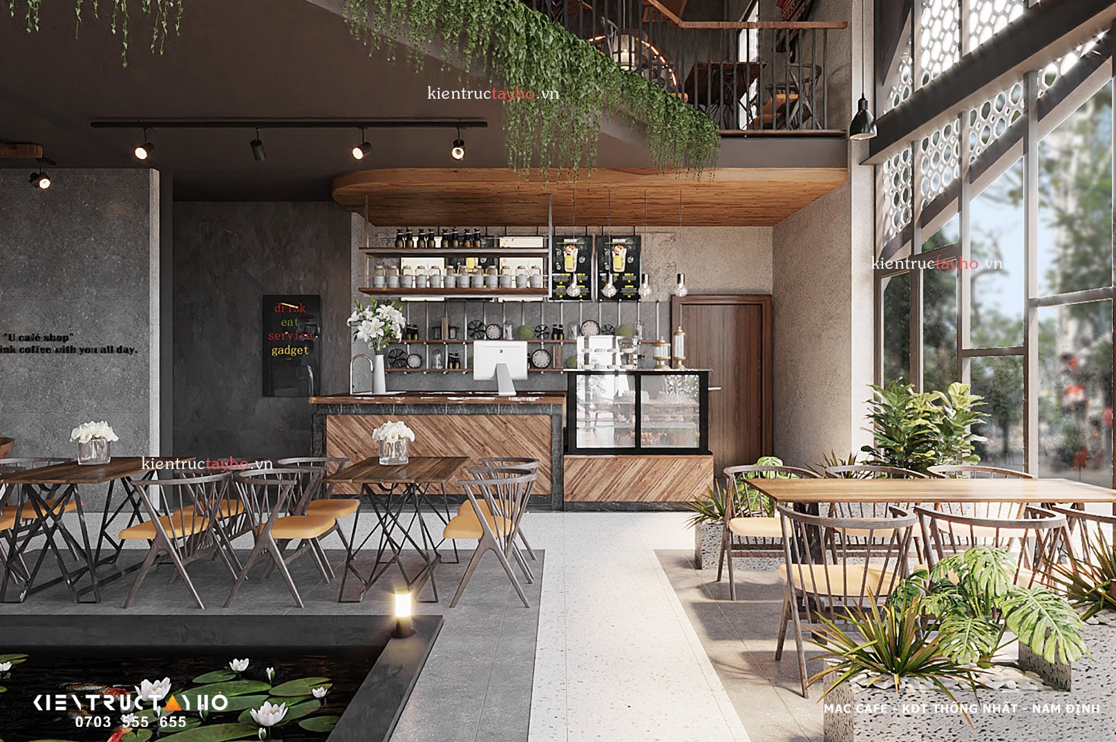 Design of a cafe with 2 facades – MAC Cafe Thong Nhat, Nam Dinh by Tay ...
