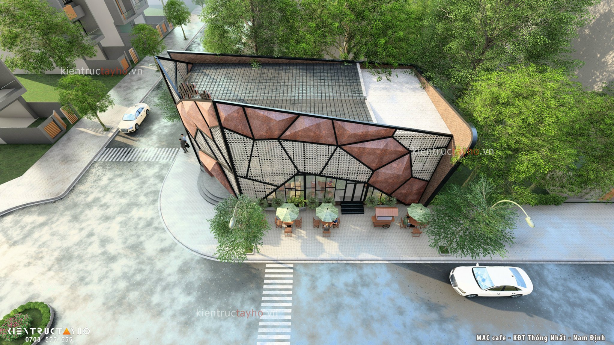 Design of a cafe with 2 facades – MAC Cafe Thong Nhat, Nam Dinh by Tay ...