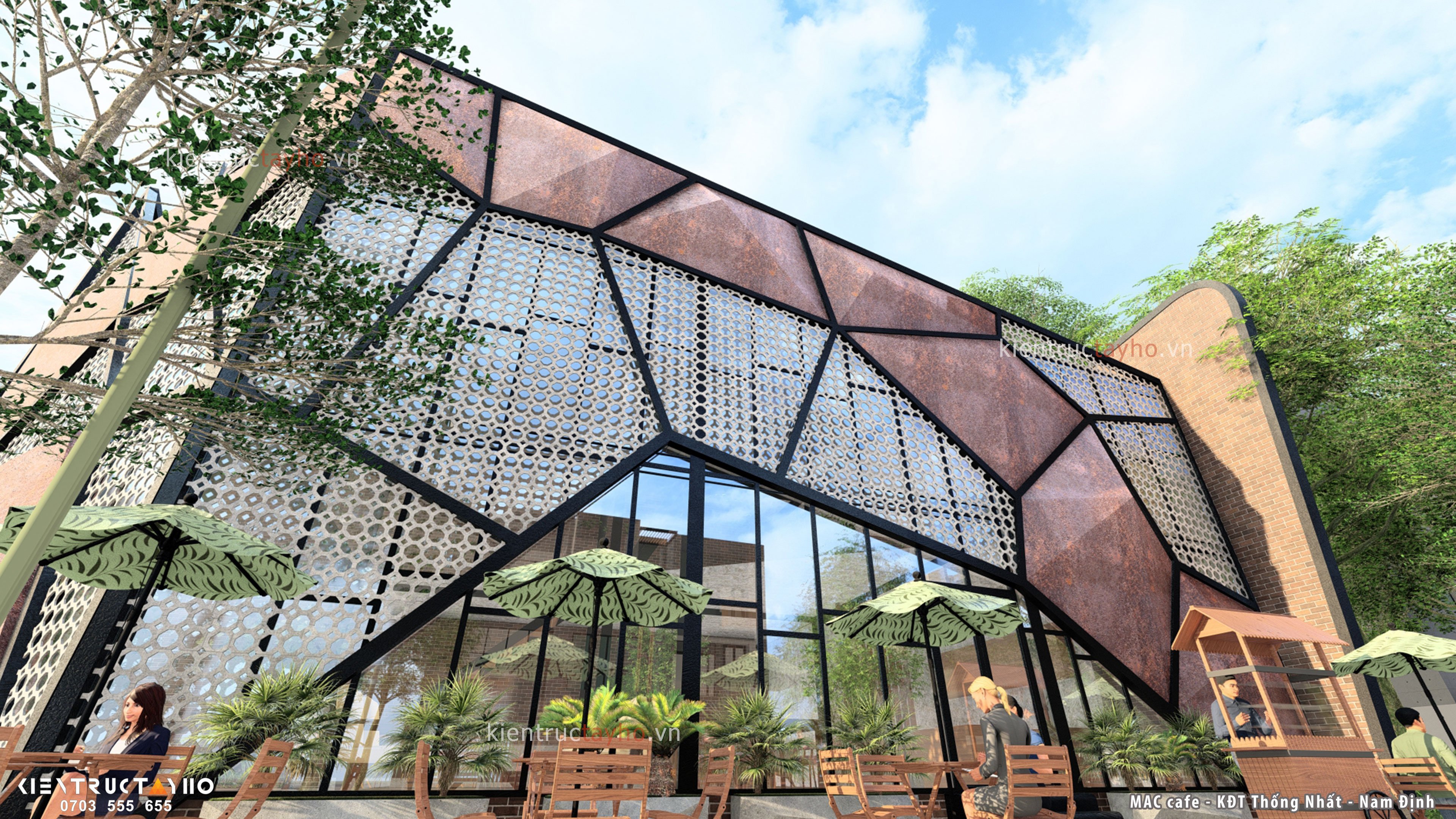 Design of a cafe with 2 facades – MAC Cafe Thong Nhat, Nam Dinh by Tay ...