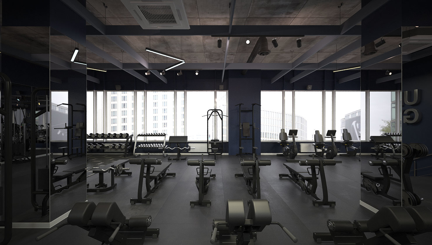 Urban Gym Design by GYMdesign - Fitness Center 3D - Architizer