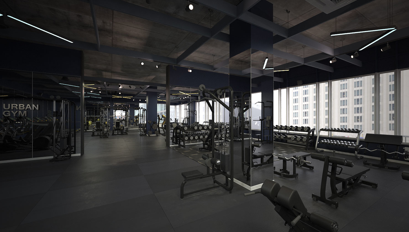 Urban Gym Design by GYMdesign - Fitness Center 3D - Architizer