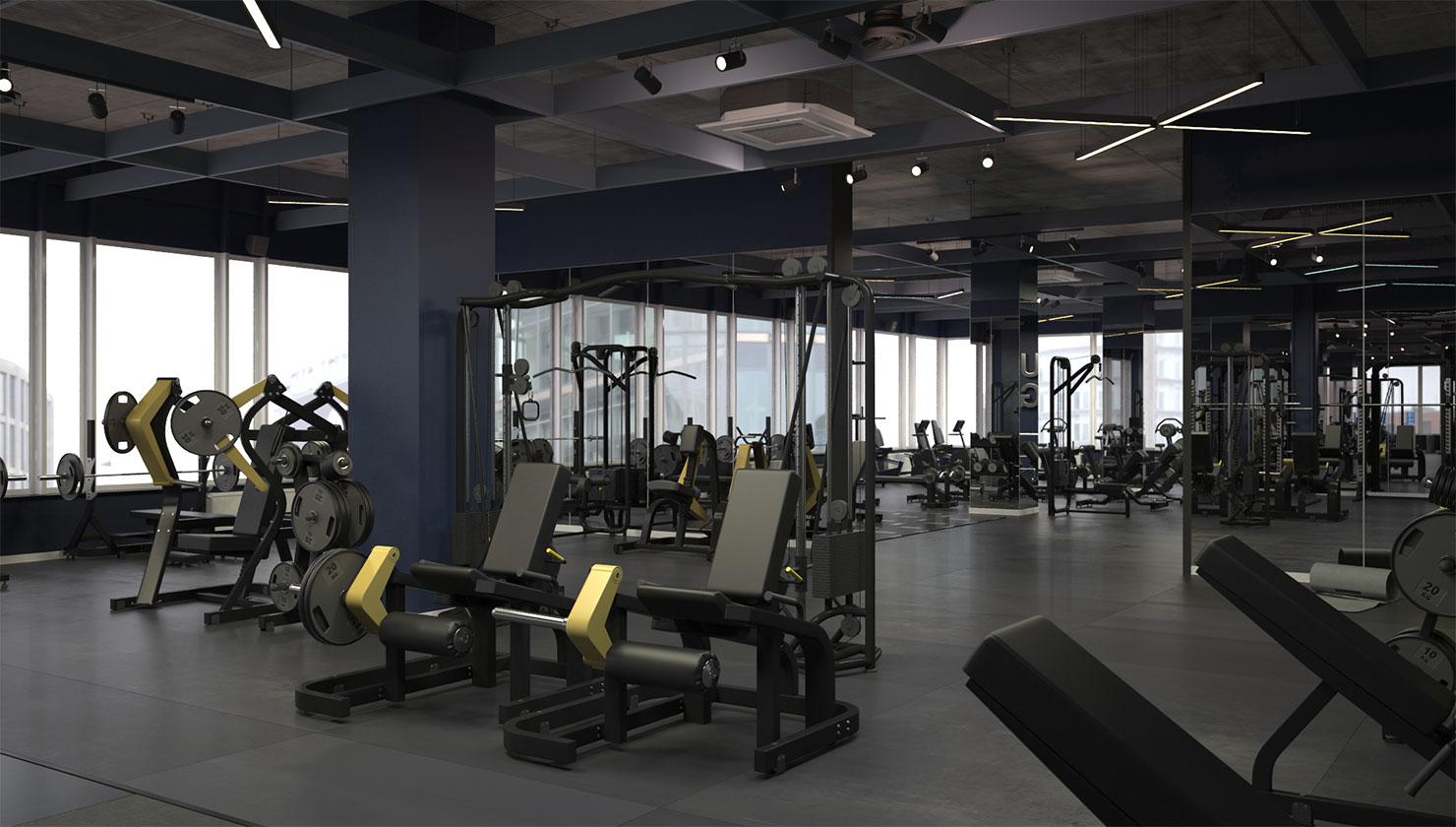 Urban Gym Design by GYMdesign - Fitness Center 3D - Architizer
