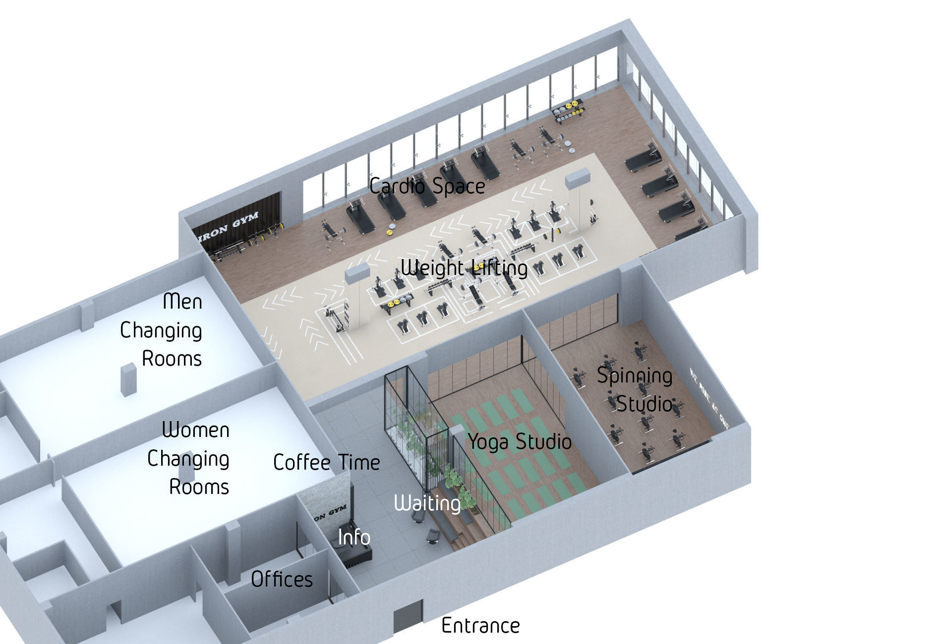 Fitness center Gym 3D by GYMdesign - Fitness Center 3D - Architizer