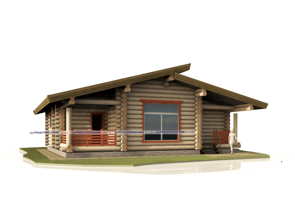 One-story log house by Projectstroy drawings log cabins | home ...