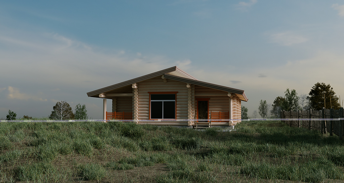One-story log house by Projectstroy drawings log cabins | home ...