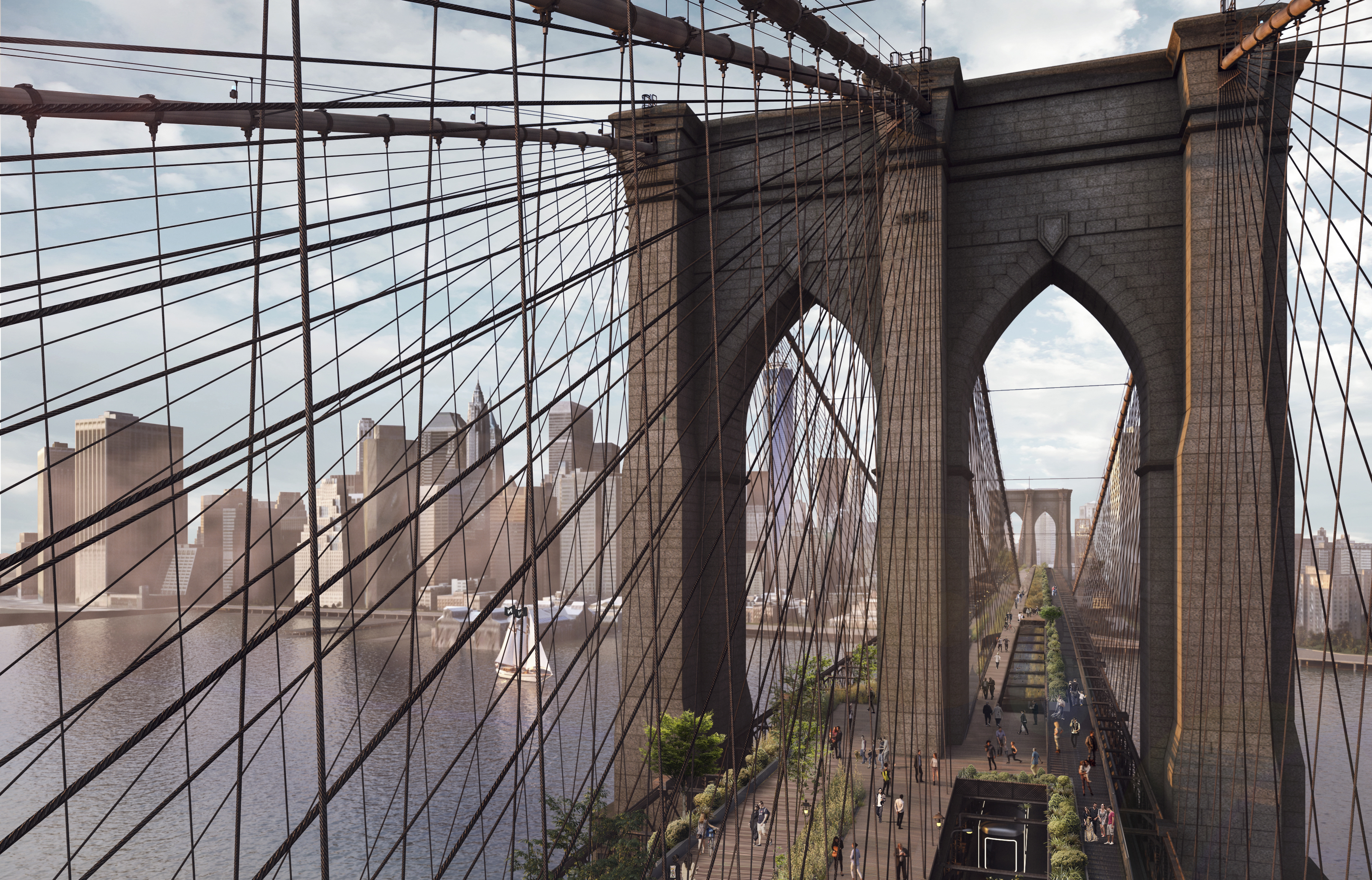 Reimagining the Brooklyn Bridge: Path to Equilibrium by DXA studio ...
