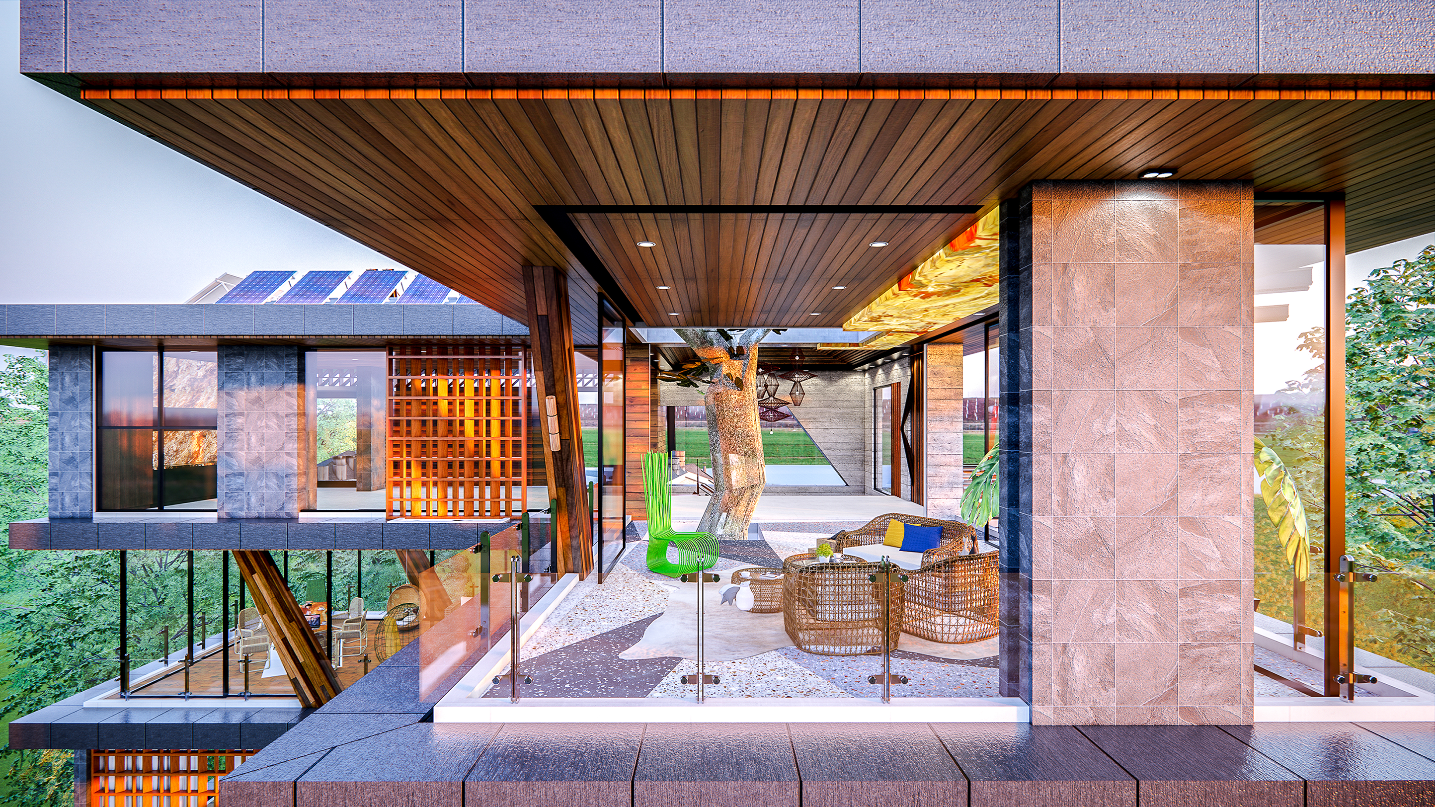 “𝗧𝗛𝗘 𝗧𝗥𝗘𝗘 𝗛𝗢𝗨𝗦𝗘” (Multi Level Residential house) by DST Design + Build ...