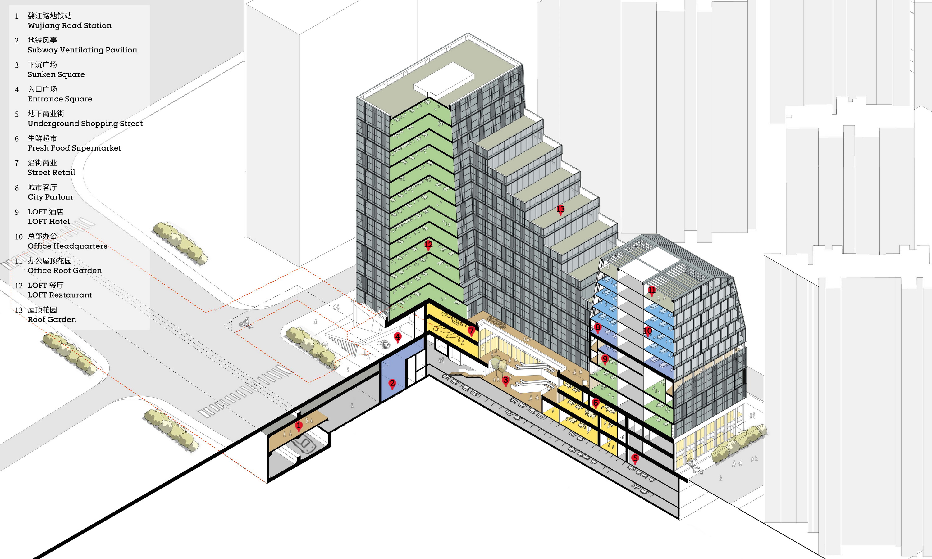 Wujiang Road Metro TOD by GOA (Group of Architects) - Architizer