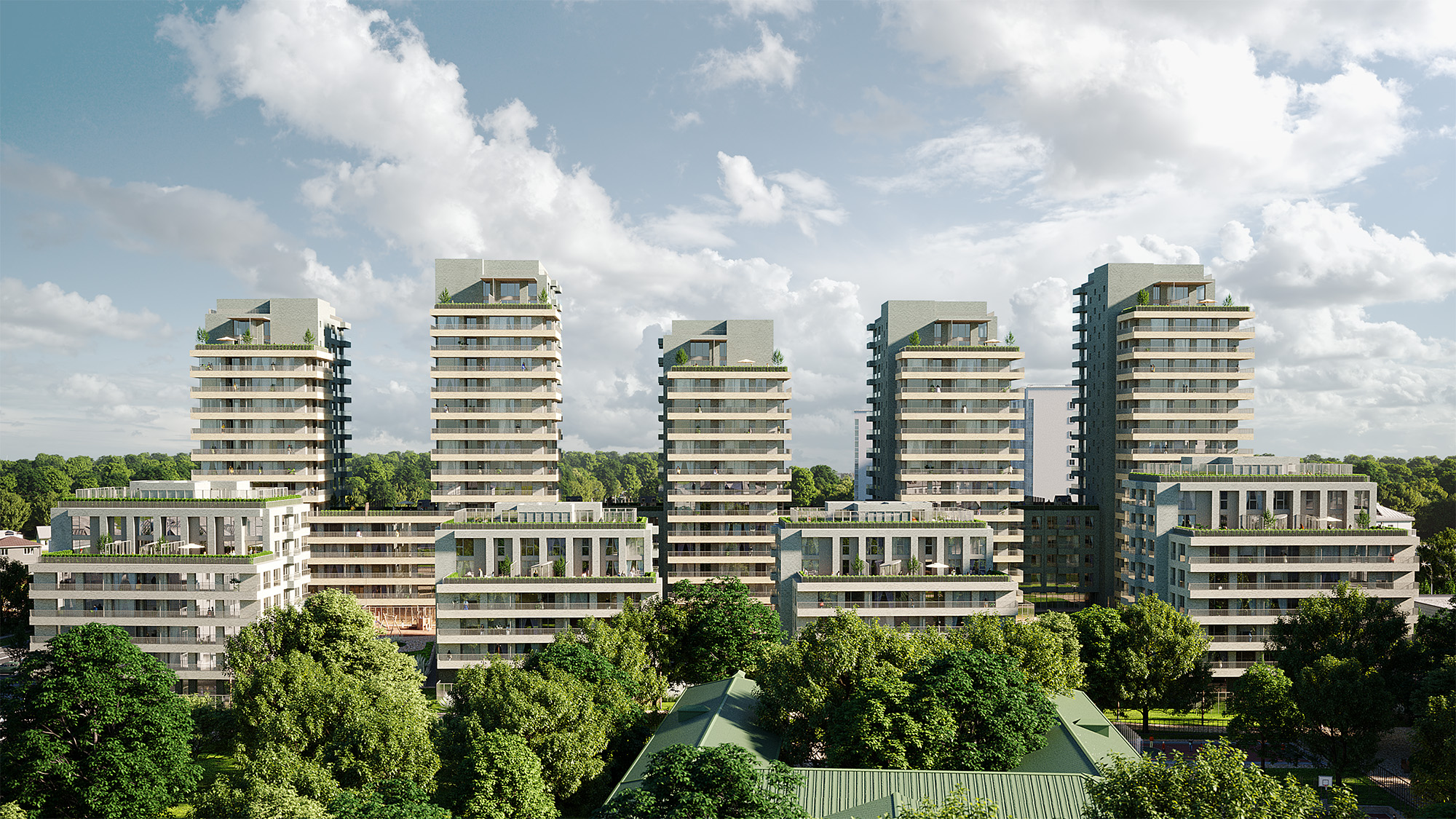 Aviator: a quarter on the site of the city airport by Brusnika - Architizer