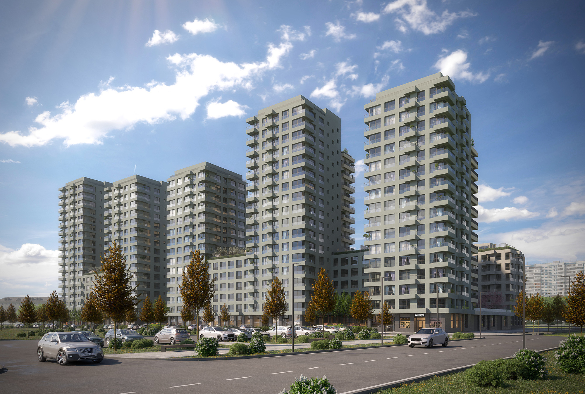 Aviator: a quarter on the site of the city airport by Brusnika - Architizer