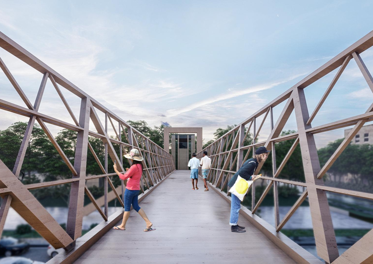 Bridge And Bus Stop In Mass Timber, Delhi by Architecture Discipline ...