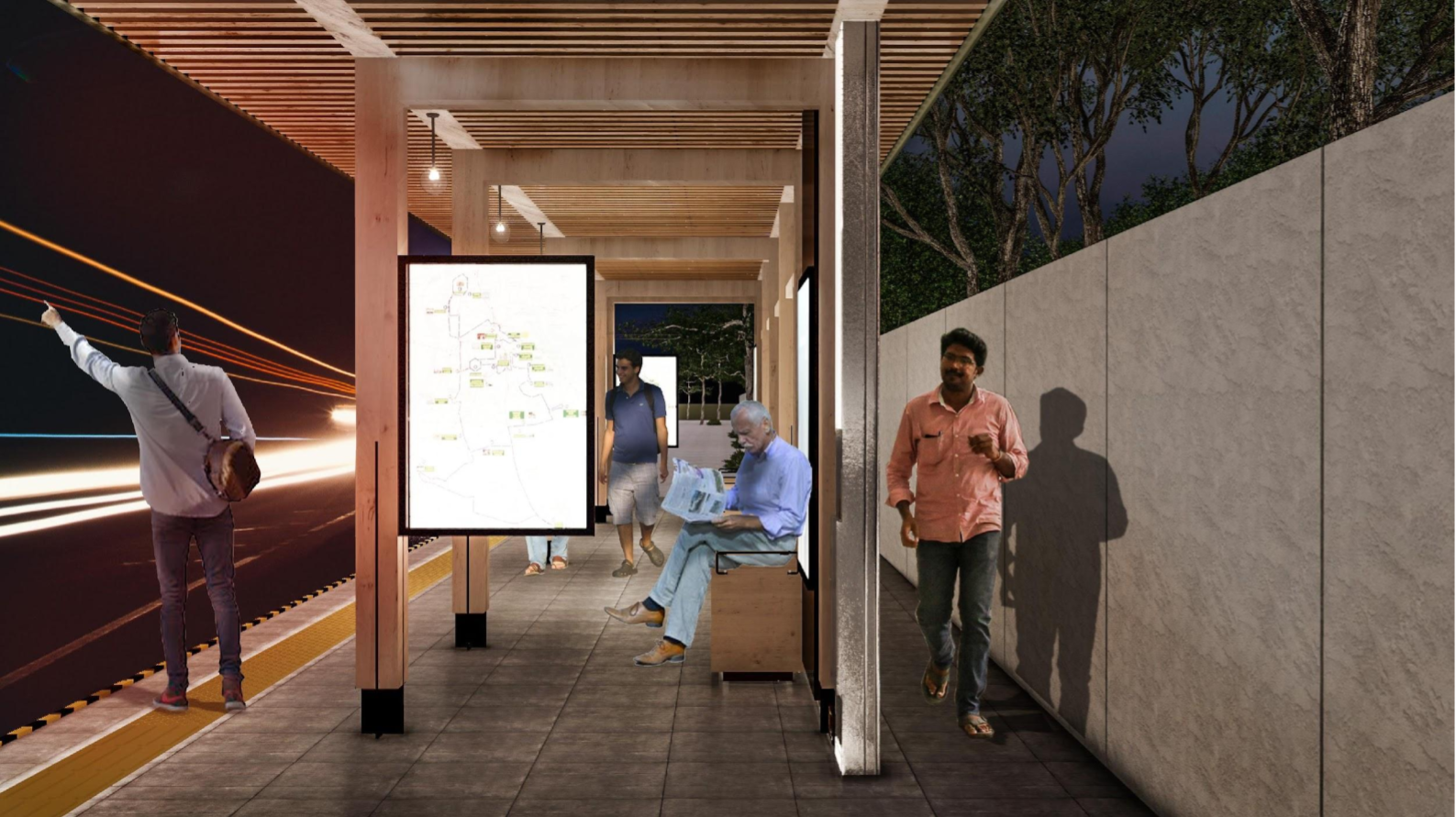 Idea 3508322: Bridge And Bus Stop In Mass Timber, Delhi by Architecture ...