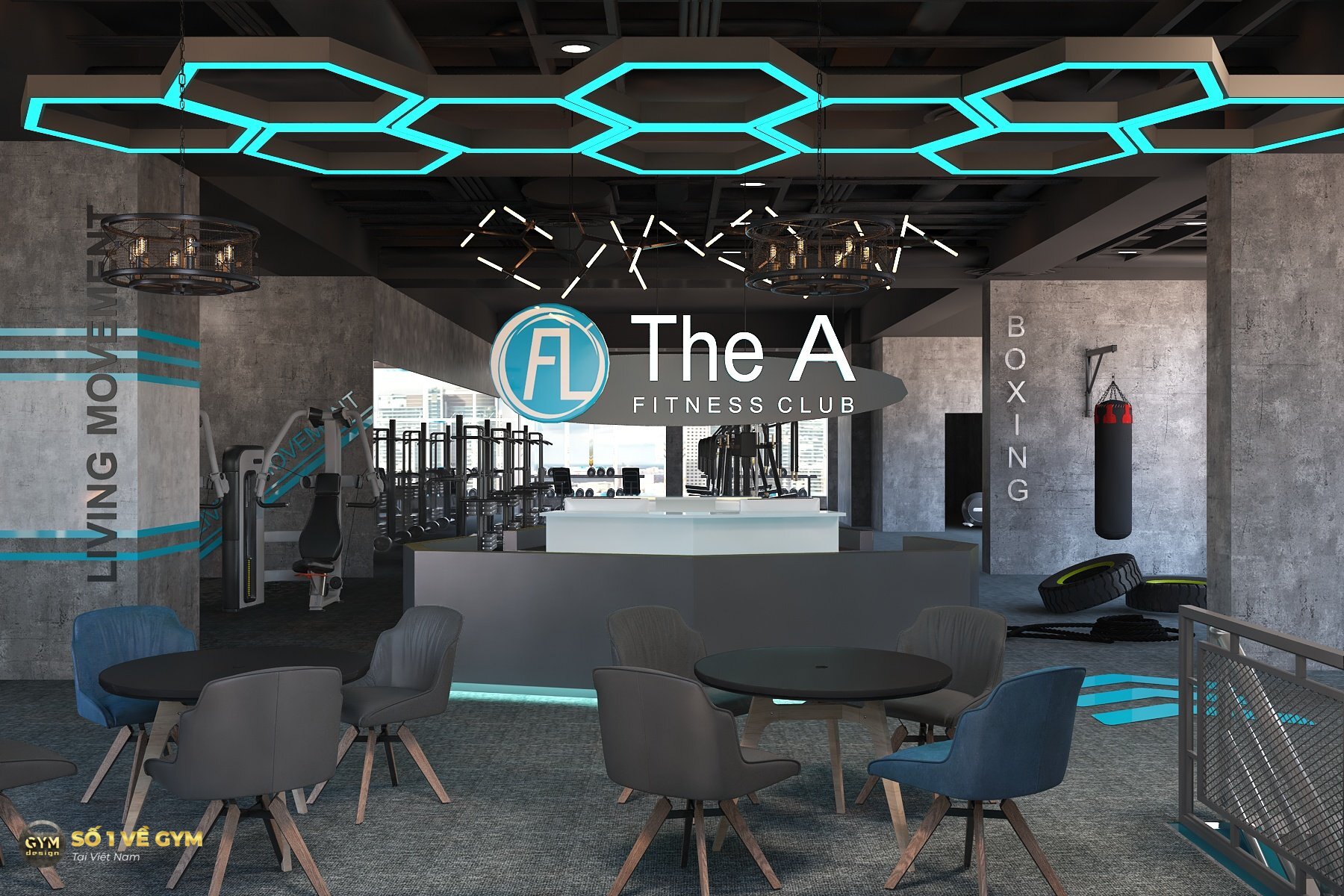 The A Fitness Club by GYMdesign - Fitness Center 3D - Architizer