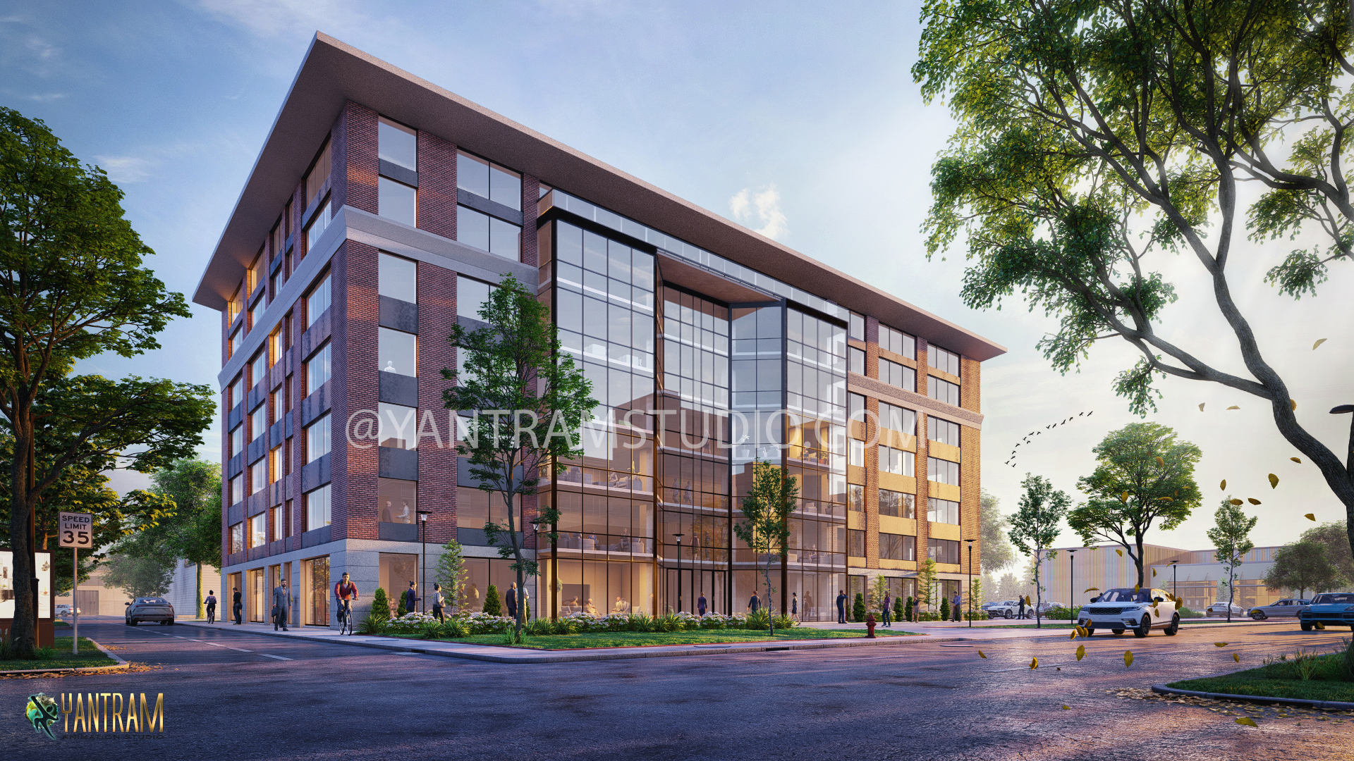 Commercial Building's 3d rendering services by Yantram architectural ...